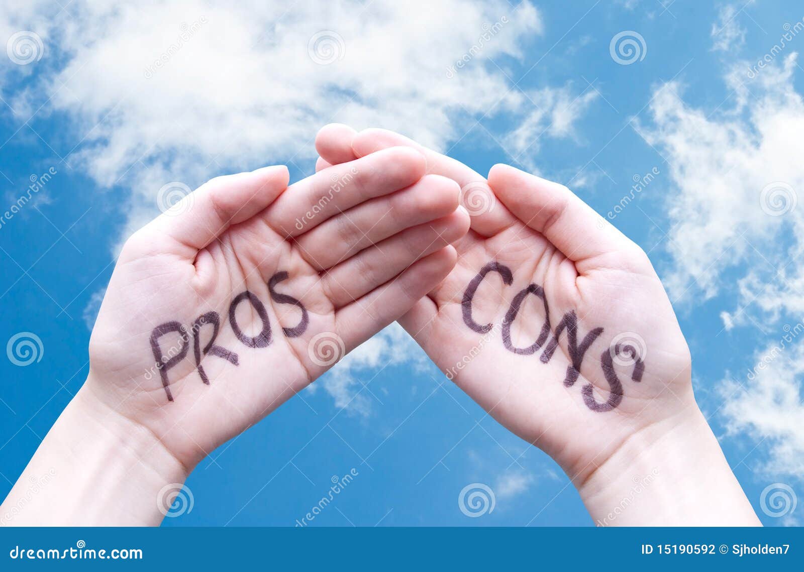 Mani Che Dicono I Pro - E - Contro Fotografia Stock - Immagine di ...