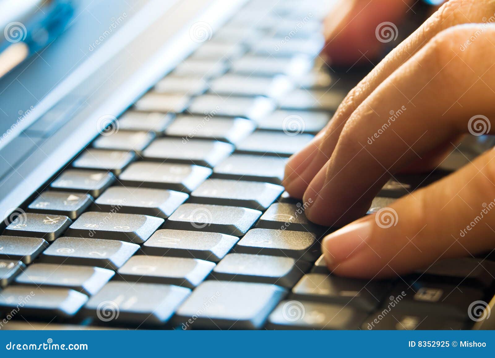 Mani Che Digitano Sul Computer Portatile Immagine Stock - Immagine di ...