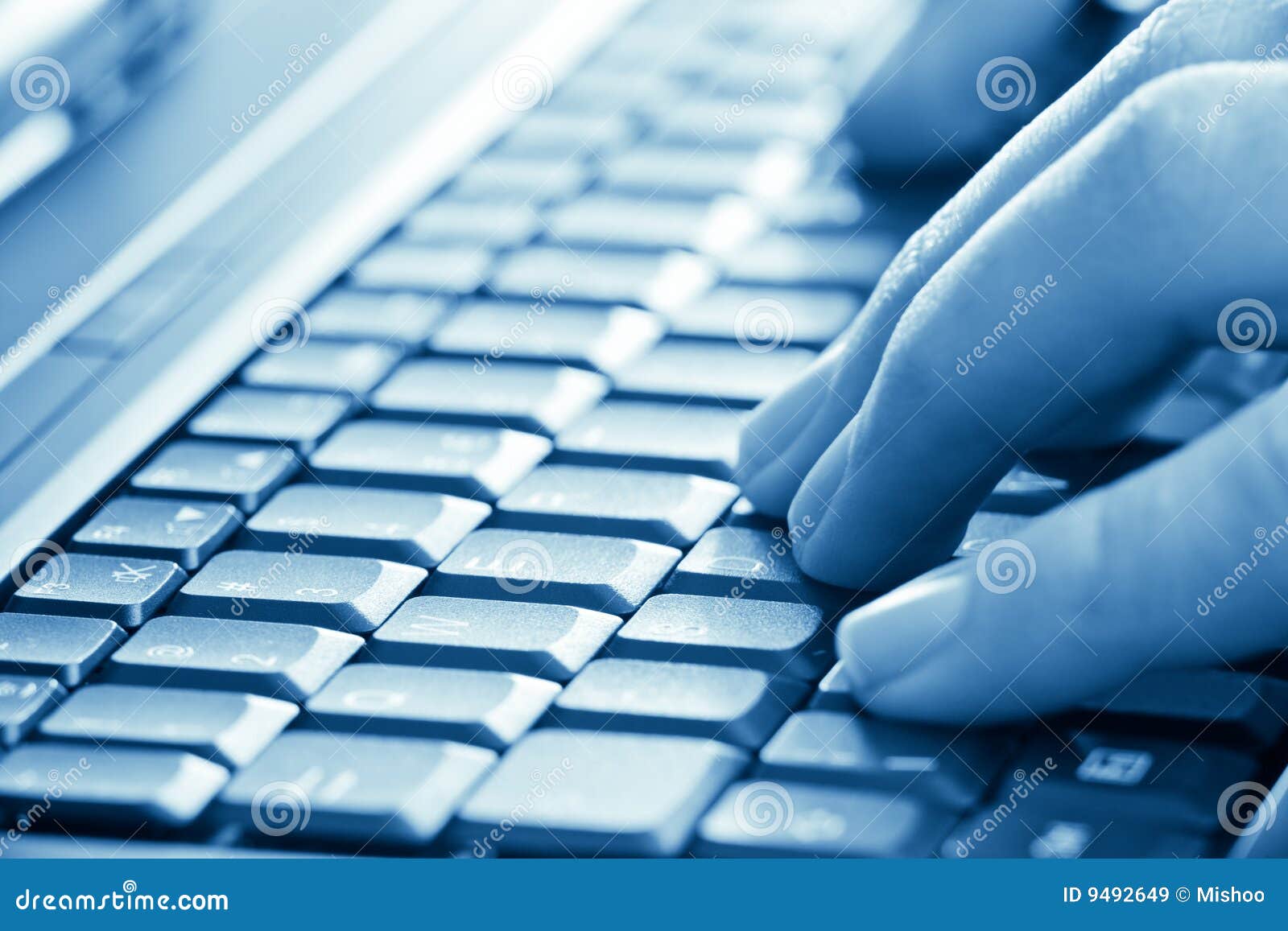 Mani Che Digitano Sul Computer Portatile Immagine Stock - Immagine di ...