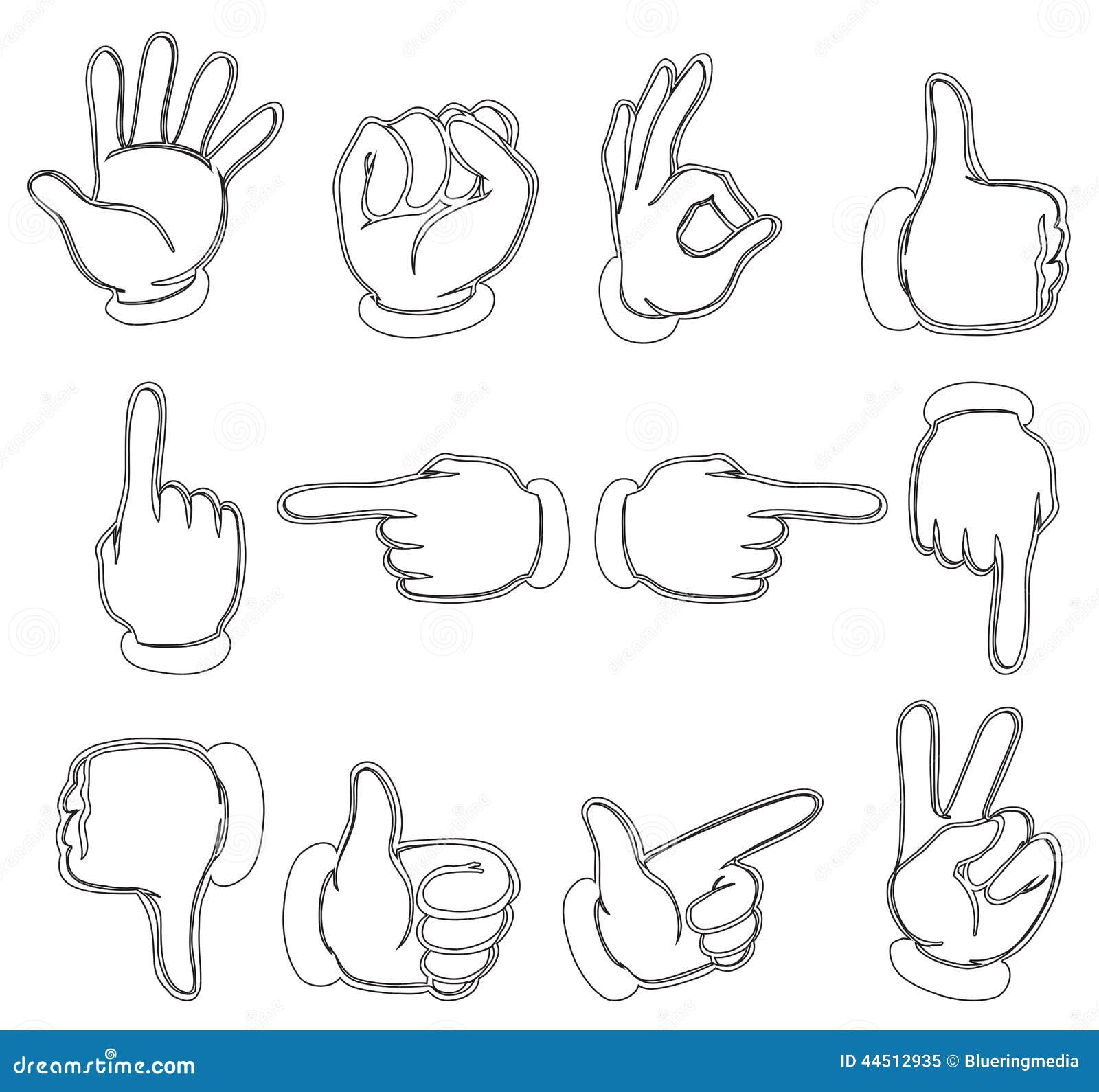 Mani Che Indicano Sulle Posizioni Differenti Illustrazione Vettoriale ...