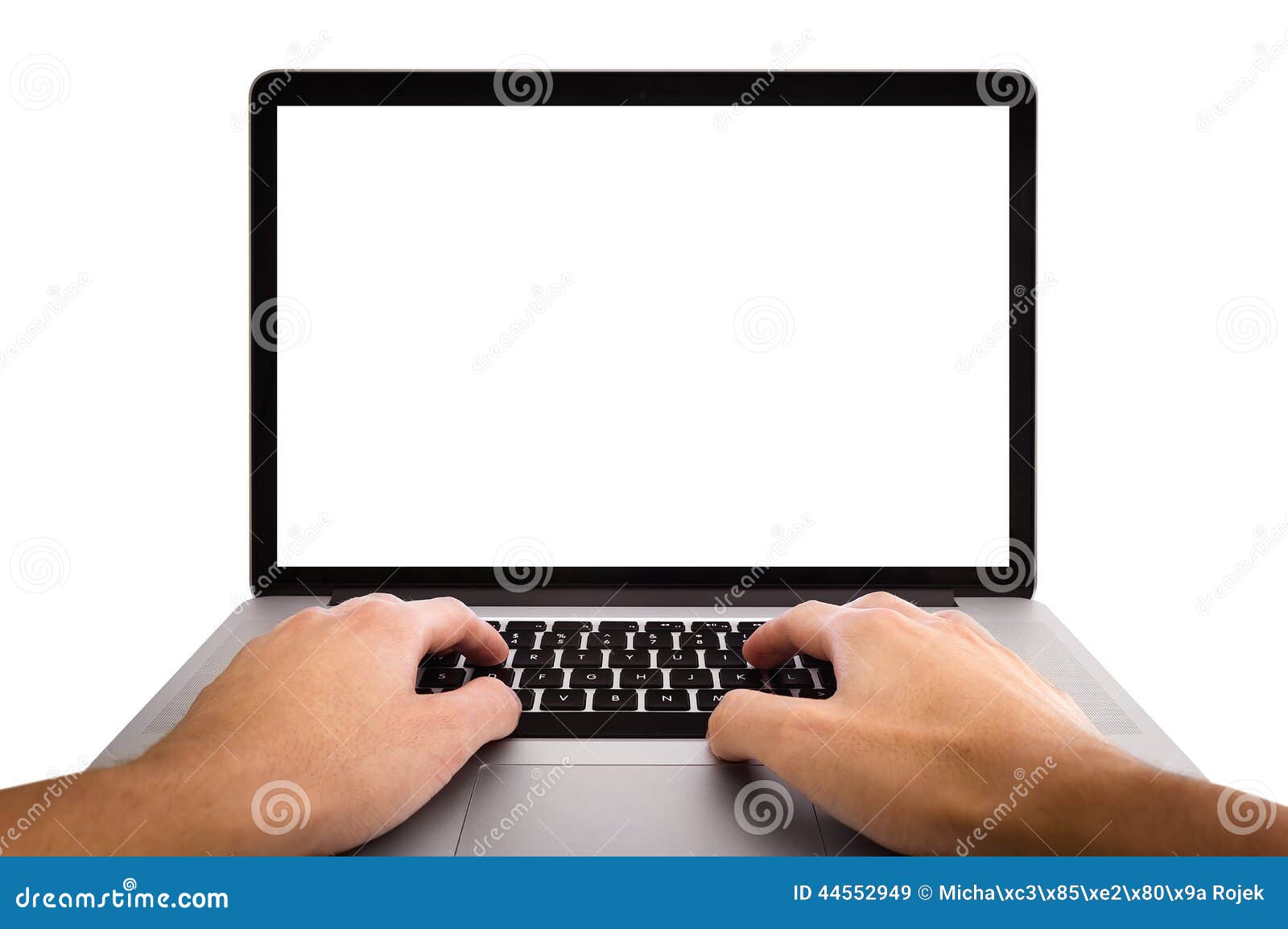Mani Che Lavorano Al Computer Portatile Immagine Stock - Immagine di ...