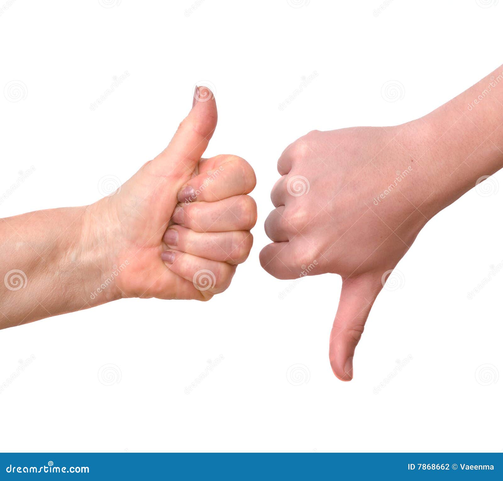 Mani Che Mostrano Pollice Su E Giù Fotografia Stock - Immagine di ...