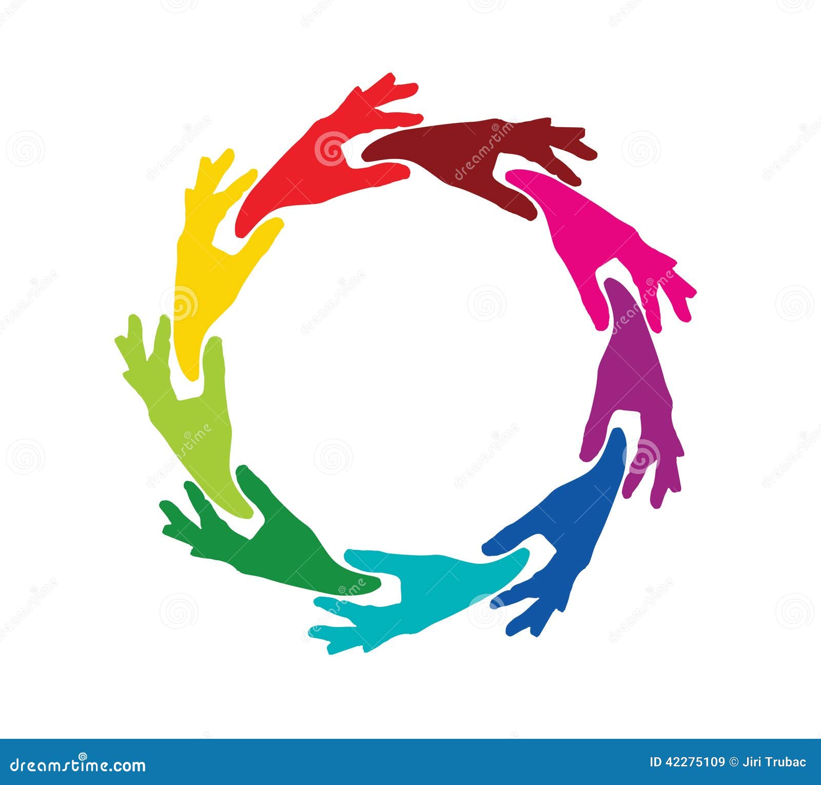 Mani Colorate Gruppo in Un Cerchio Illustrazione Vettoriale ...