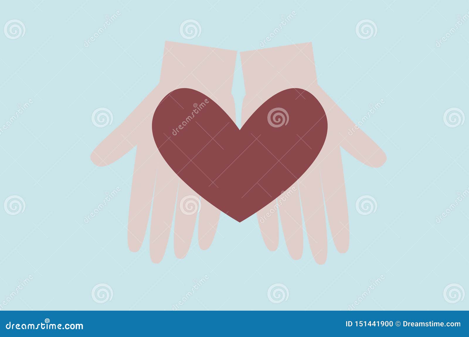 Mani con cuore illustrazione vettoriale. Illustrazione di fedeltà ...