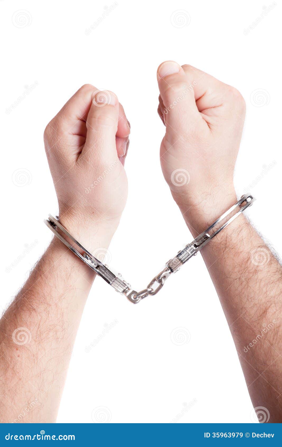 Mani Di Un Uomo Con Le Manette Immagine Stock - Immagine di ...