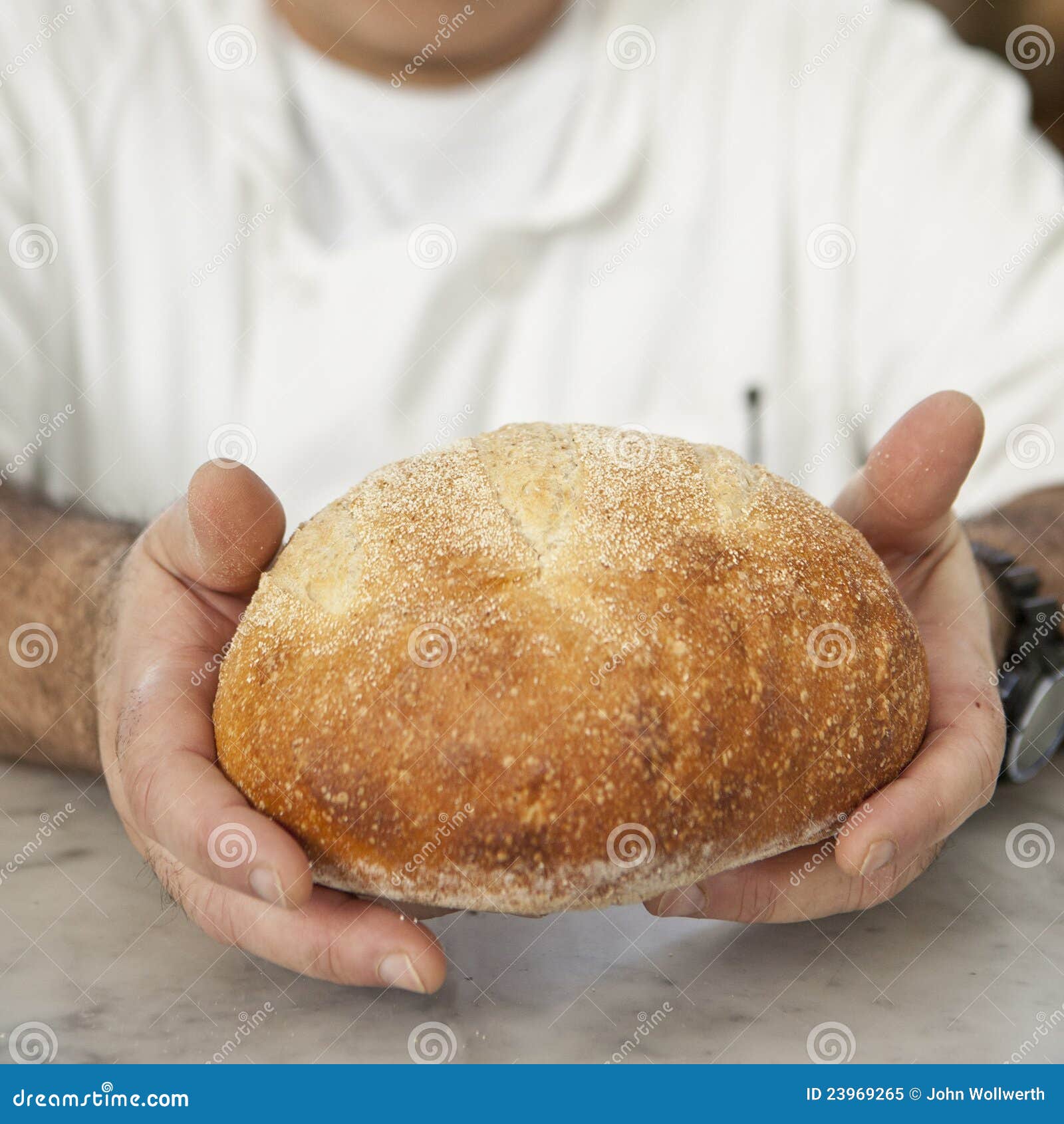 Mani e pane del panettiere immagine stock. Immagine di frumento - 23969265