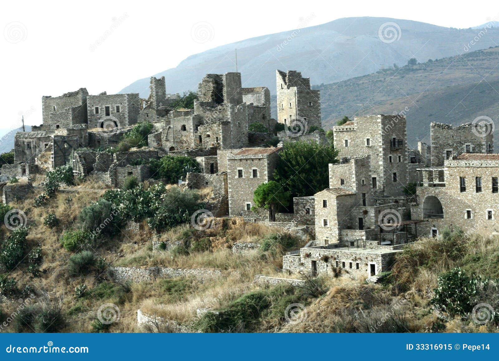 Mani Peninsula Stone Houses Stock Image - Image of construction, ruined ...
