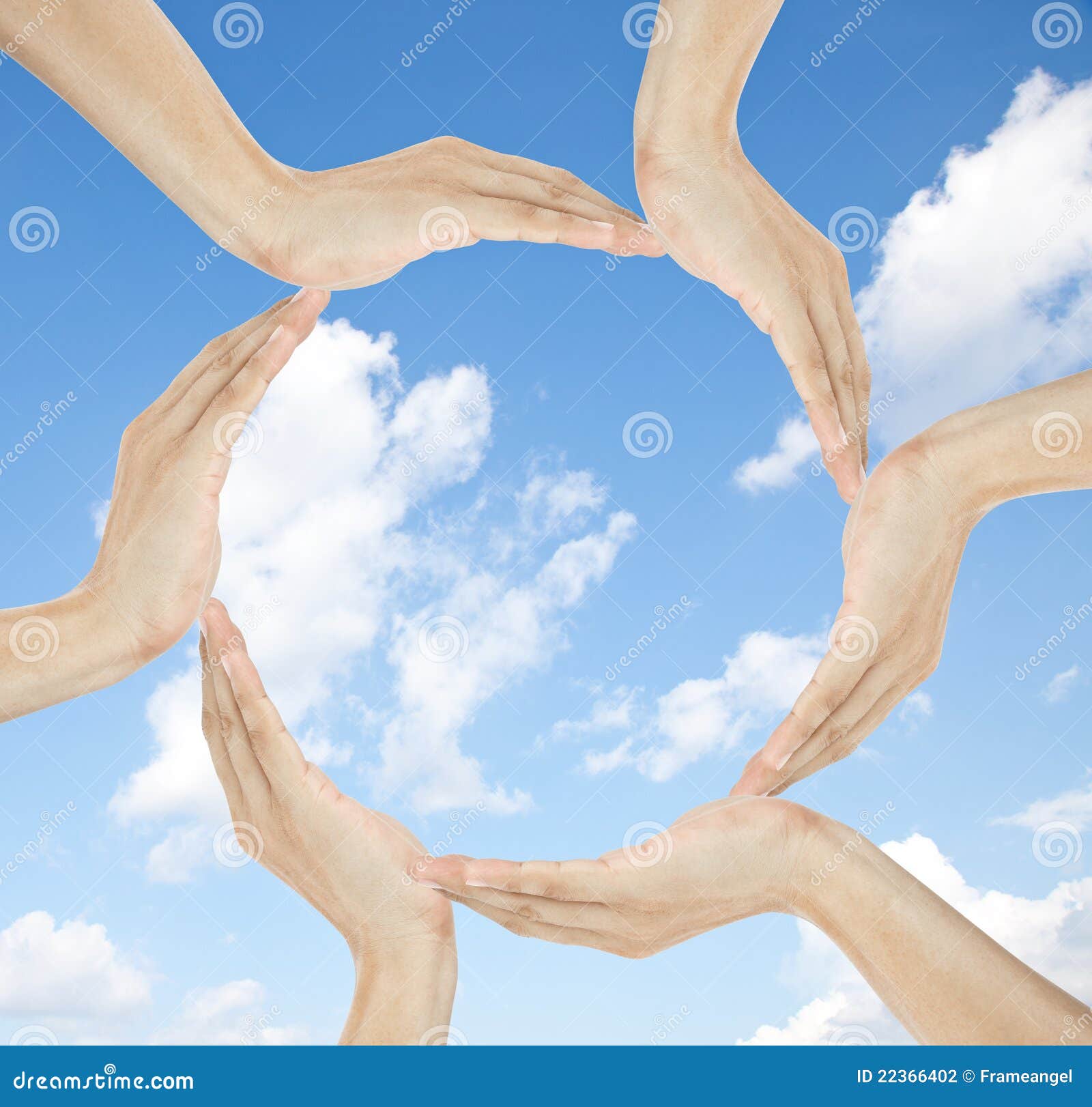 Mani Umane Che Fanno Cerchio Fotografia Stock - Immagine di squadra ...