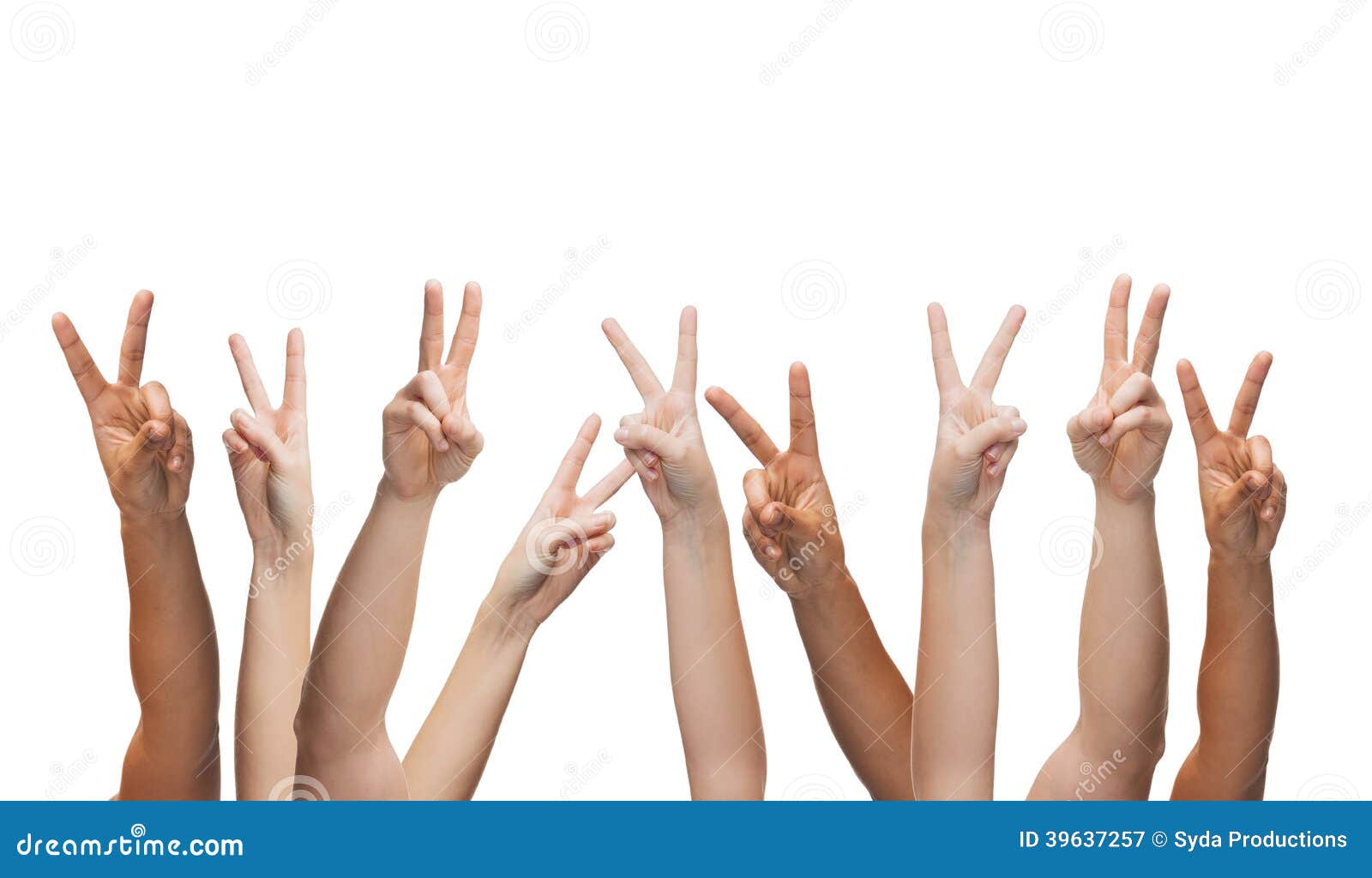 Mani Umane Che Mostrano V-segno Immagine Stock - Immagine di gioia ...