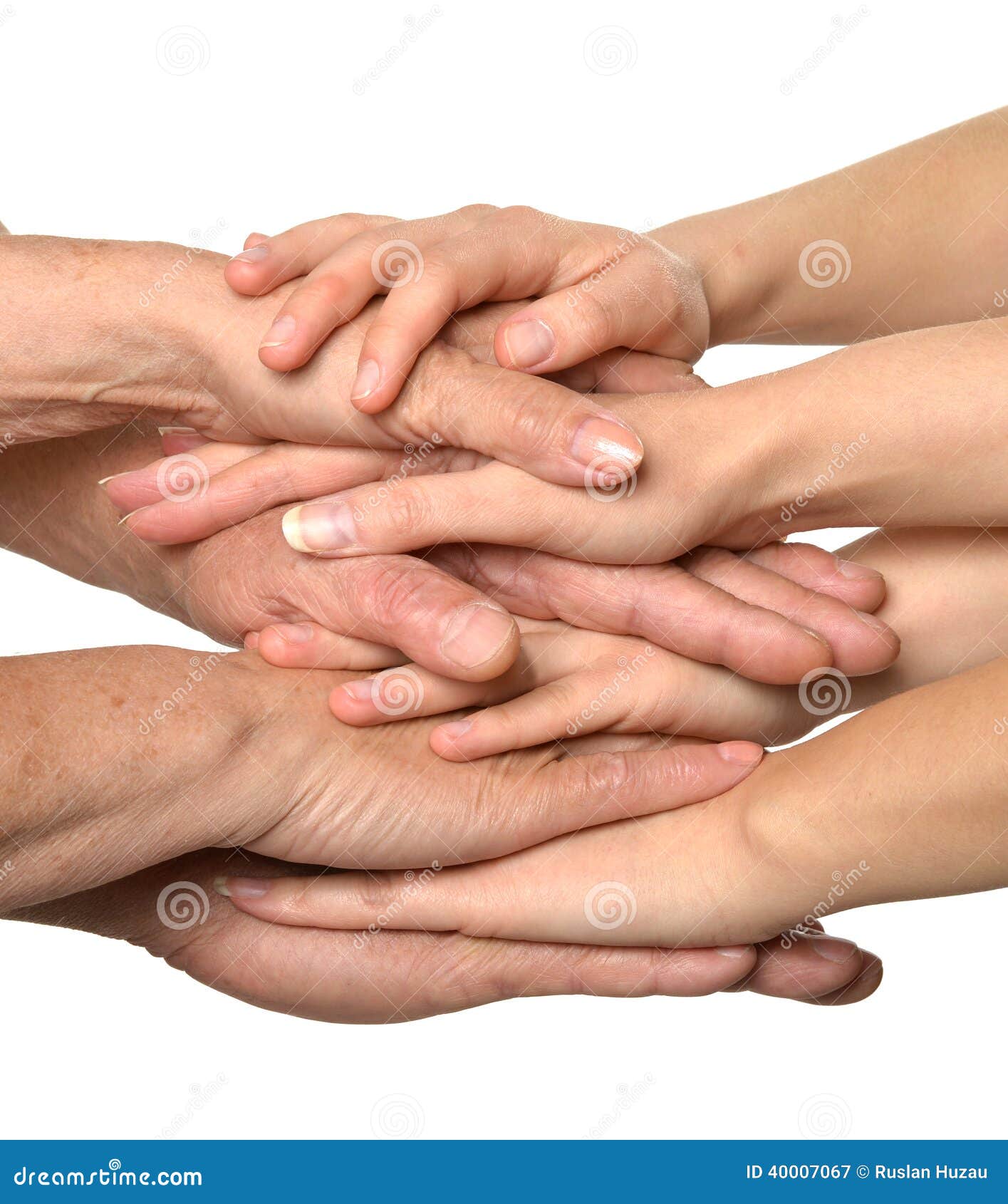 Mani unite su bianco immagine stock. Immagine di concetto - 40007067