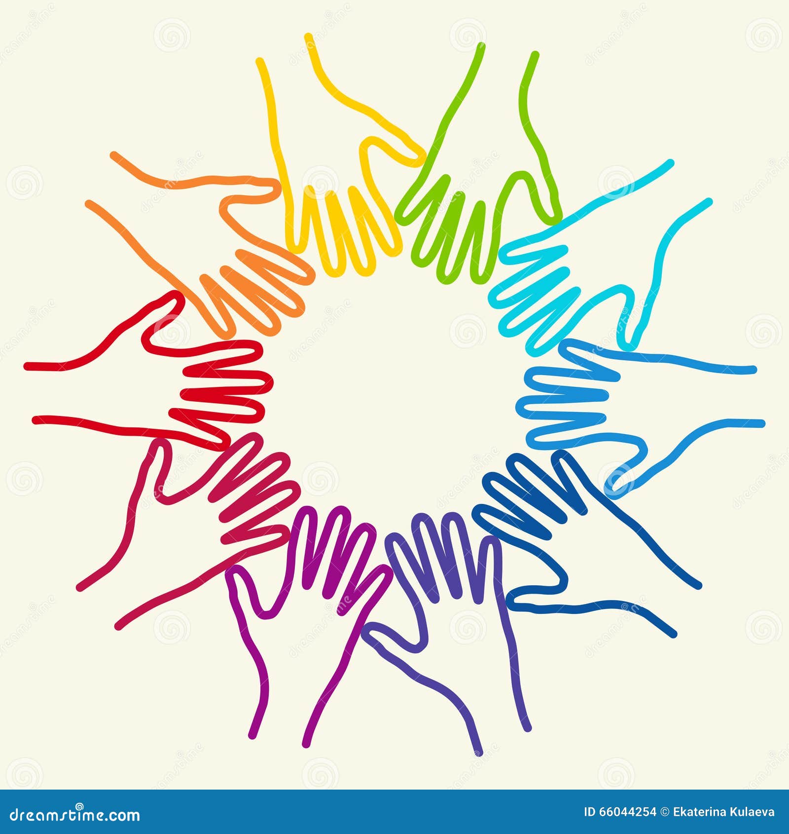 Mani Variopinte Della Gente Unite Insieme Illustrazione Vettoriale ...