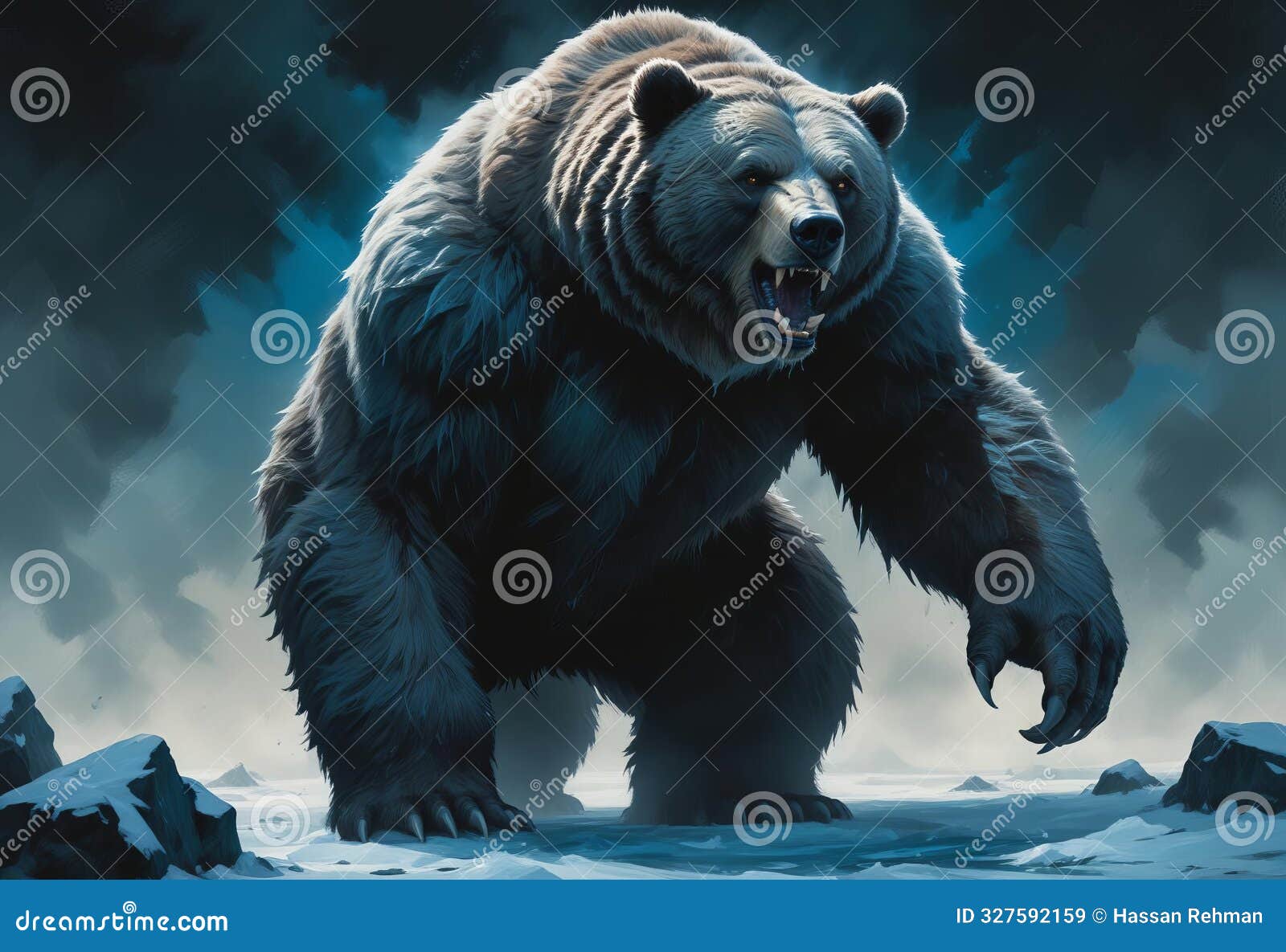 The Maniac Bear is Shown in Some Form of Drawing Stock Illustration ...