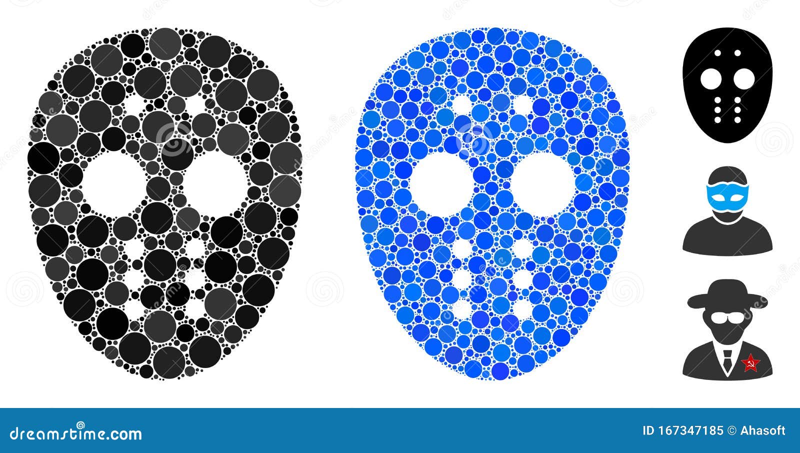 Maniac Mask Composition Icon of Round Dots Stock Vector - Illustration ...