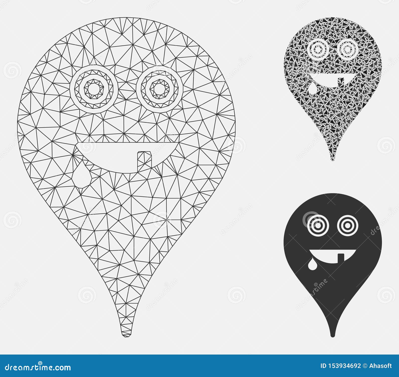 Maniac Smiley Map Marker Vector Mesh Carcass Model and Triangle Mosaic ... Maniac Smiley Map Marker Vector Mesh Carcass Model and Triangle Mosaic ...