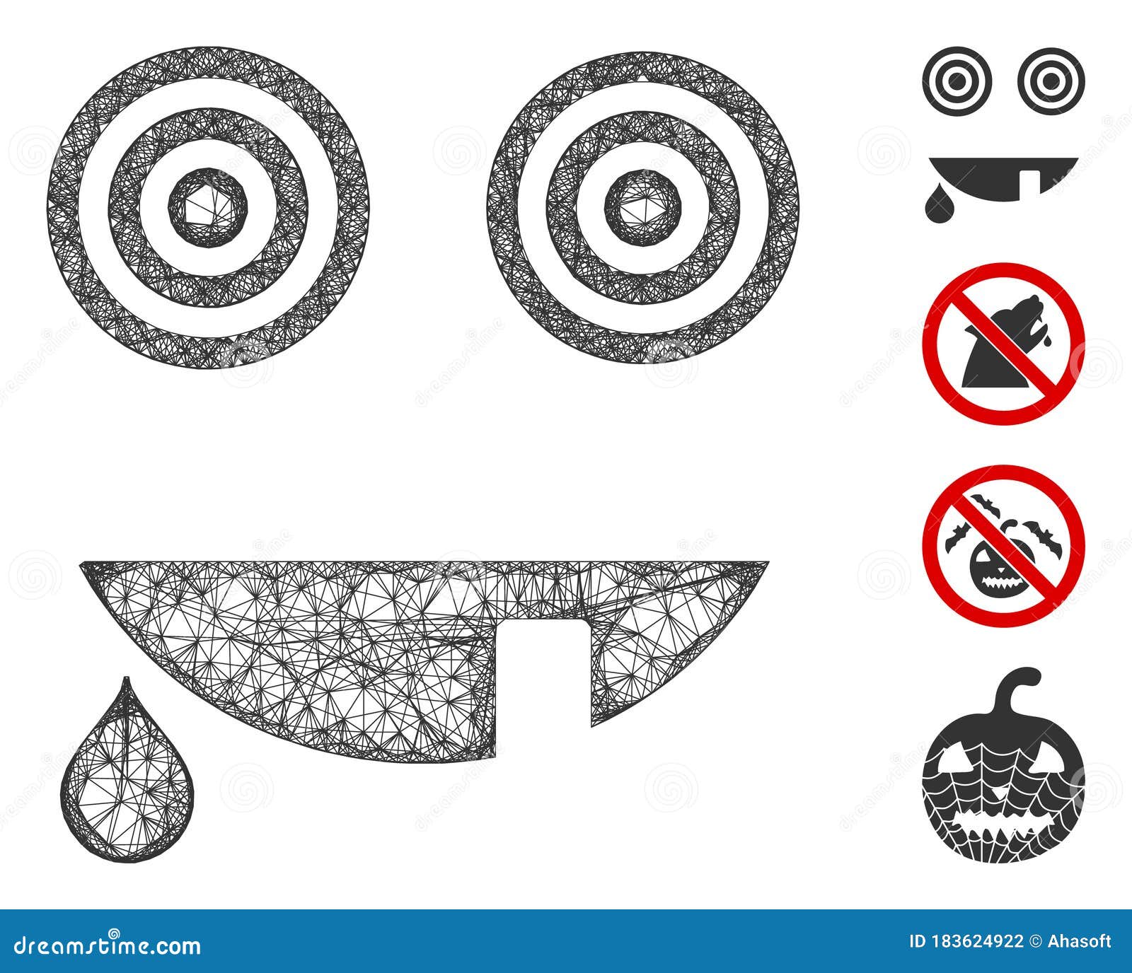 Maniac Smiley Vector Mesh 2D Model And Triangle Mosaic Icon ...