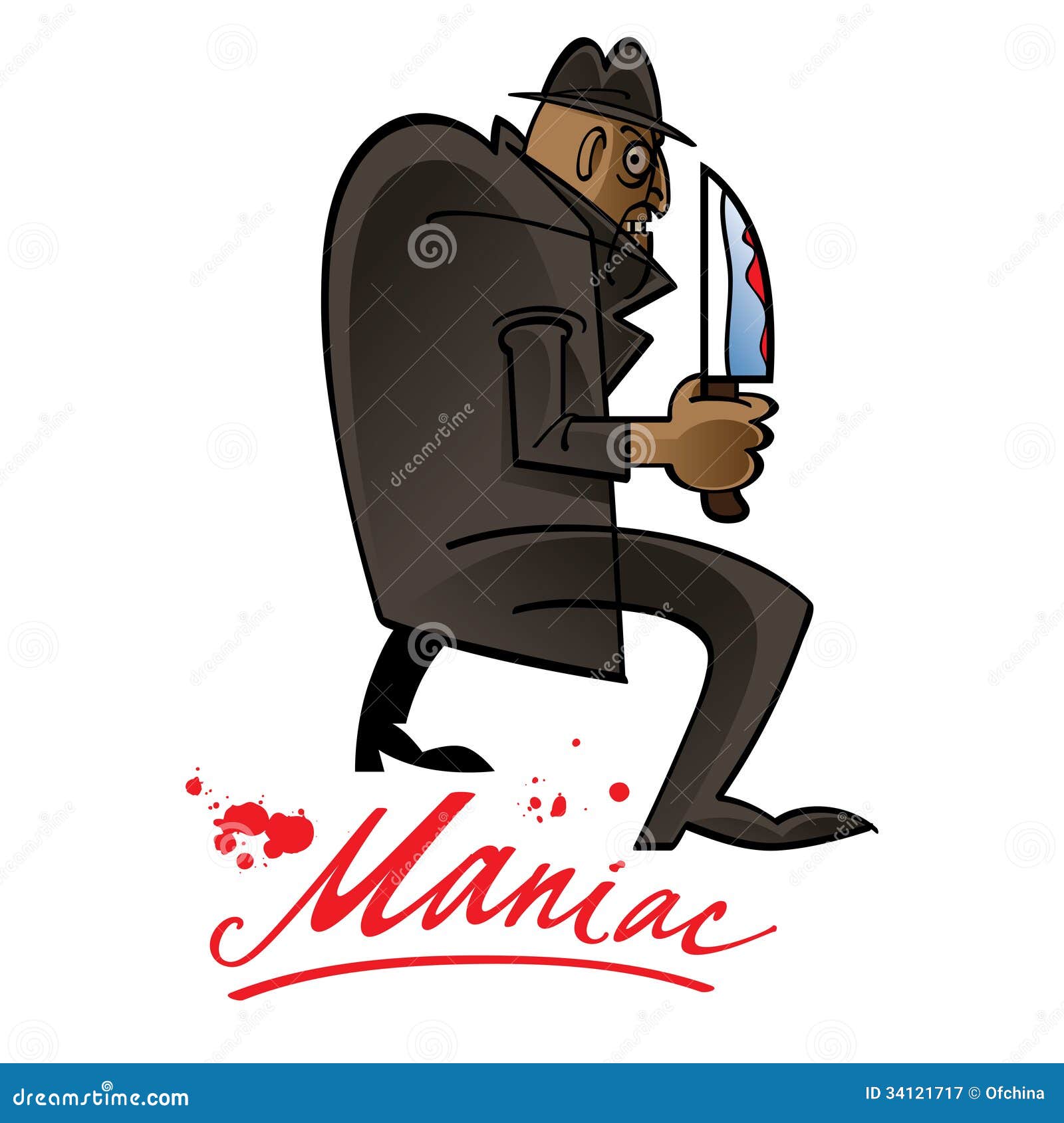 Maniaco ilustración del vector. Ilustración de arte, perverso - 34121717