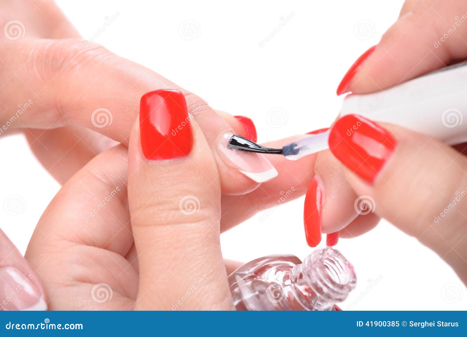 Manicure, Applicante Chiaro Smalto Immagine Stock - Immagine di bello ...