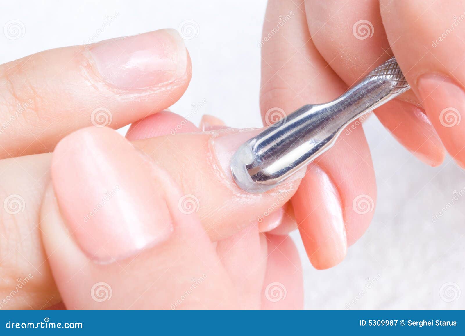 Manicure Applying - Cleaning the Cuticles Stock Image - Image of ...