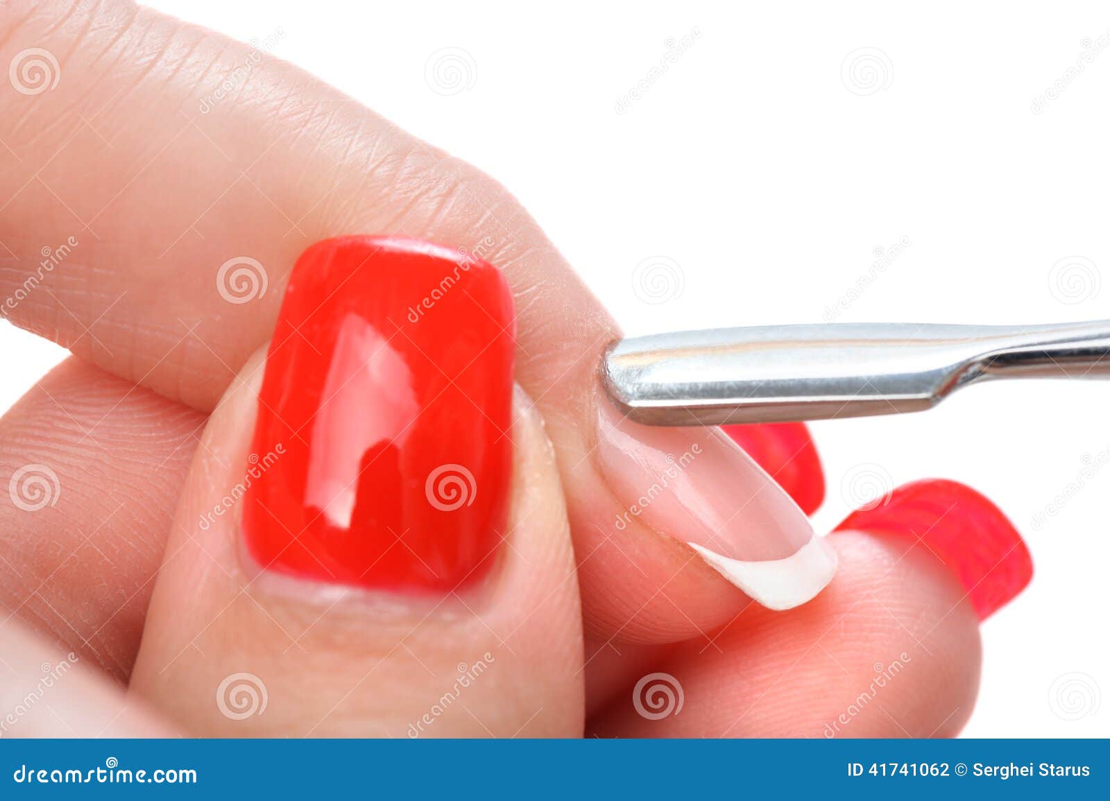 Manicure Applying - Cleaning the Cuticles Stock Photo - Image of tool ...