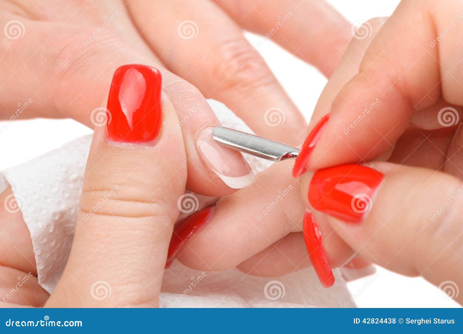 Manicure Applying - Cleaning the Cuticles Stock Photo - Image of ...