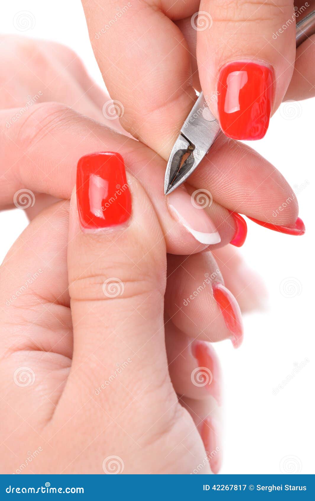 Manicure Applying - Cutting the Cuticle Stock Image - Image of health ...
