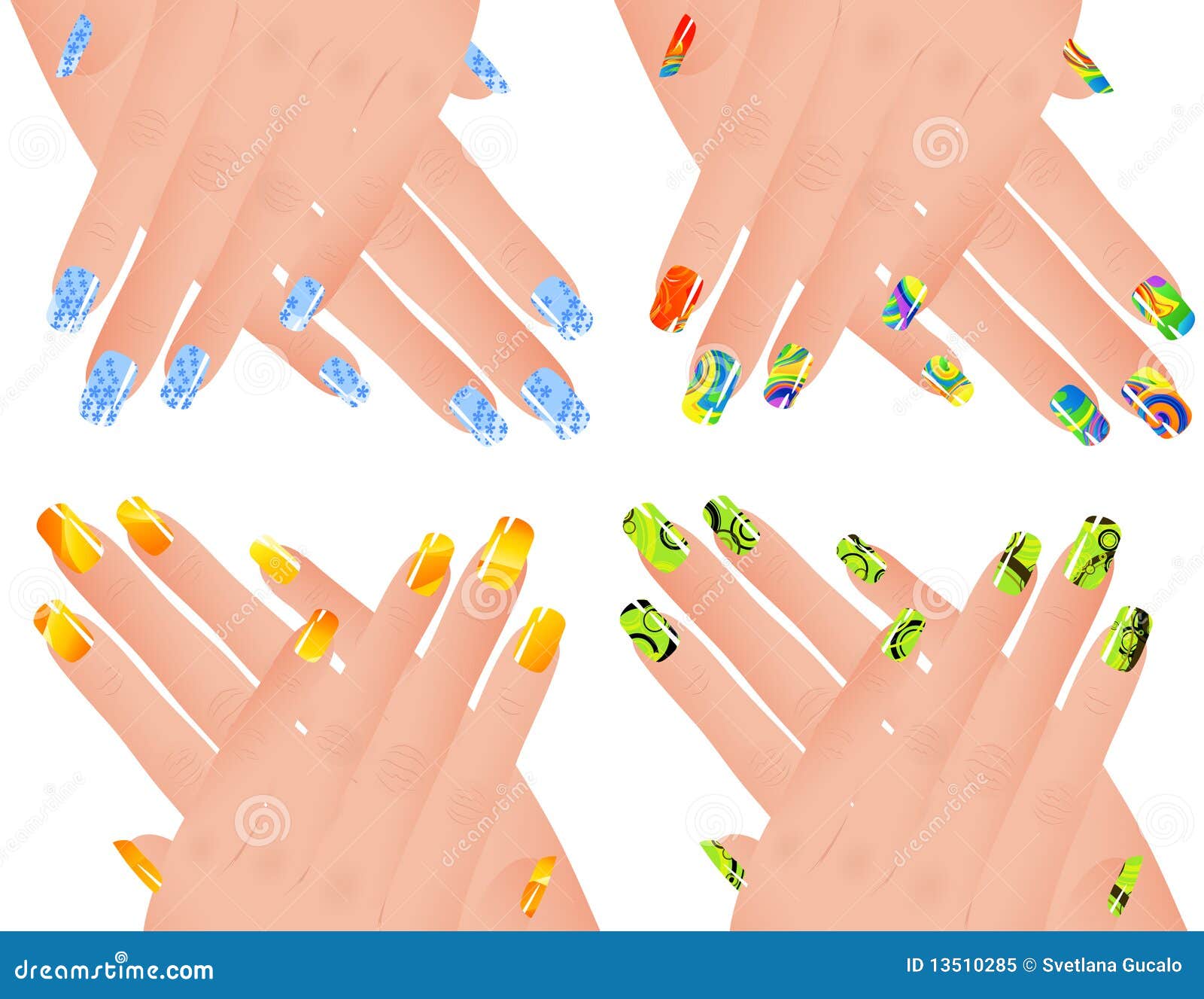 Manicure colorido ilustração do vetor. Ilustração de beleza - 13510285