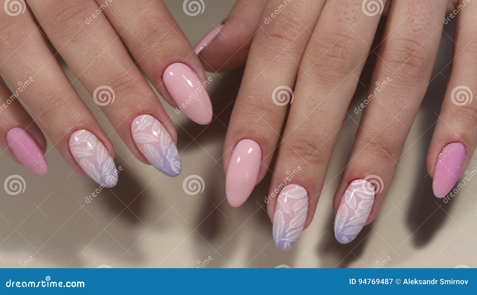 Manicure Design Delicate Nails from Woman Stock Image - Image of ...
