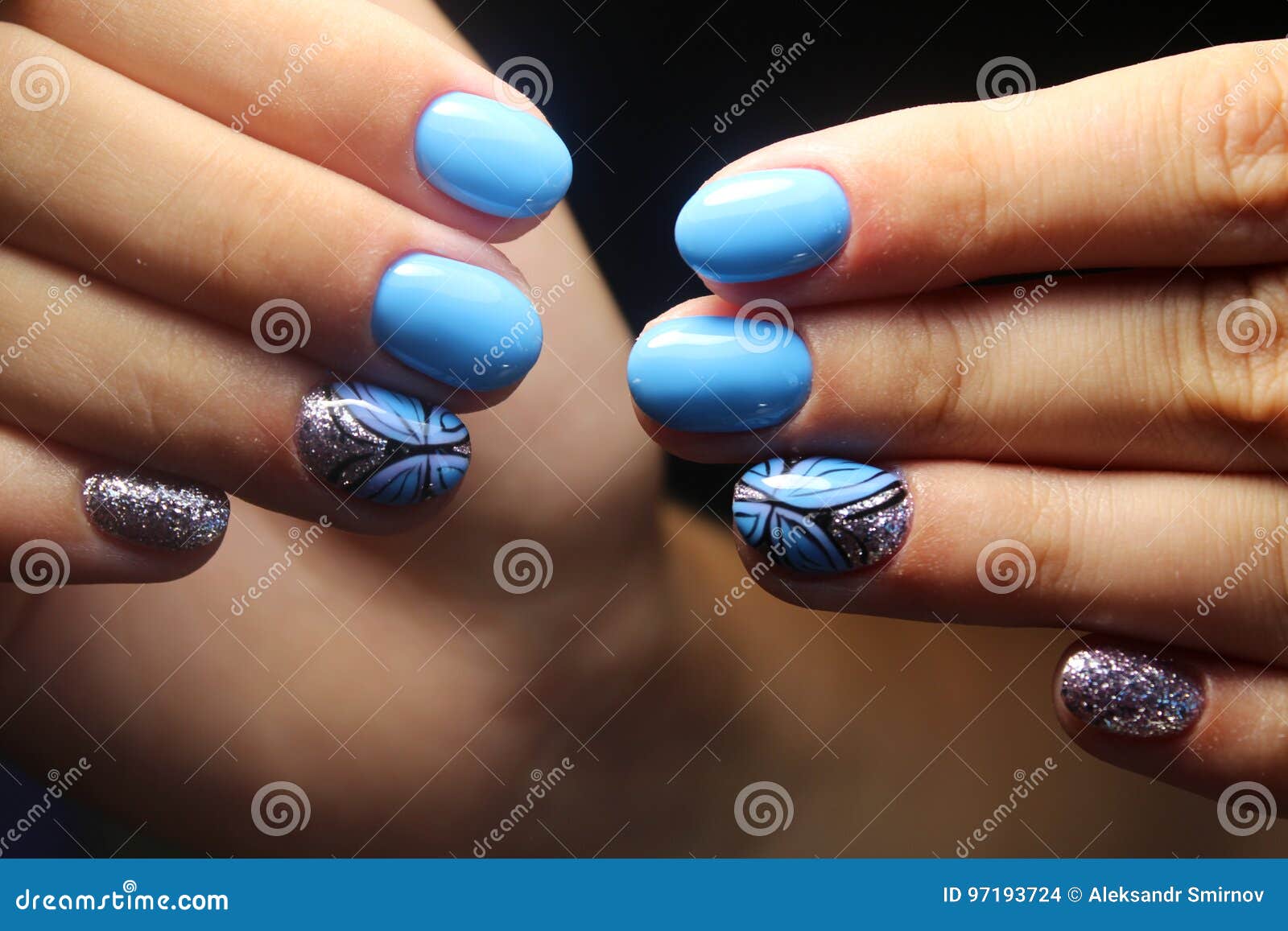 Manicure Design with a Pattern Stock Photo - Image of beauty, winter ...