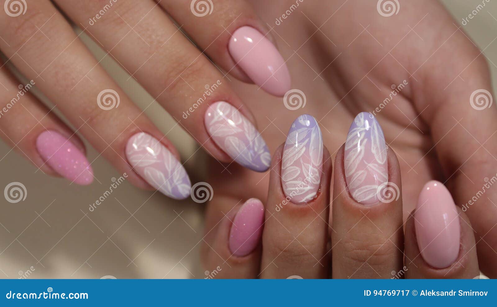 Manicure Design with a Pattern on the Nails Stock Image - Image of ...
