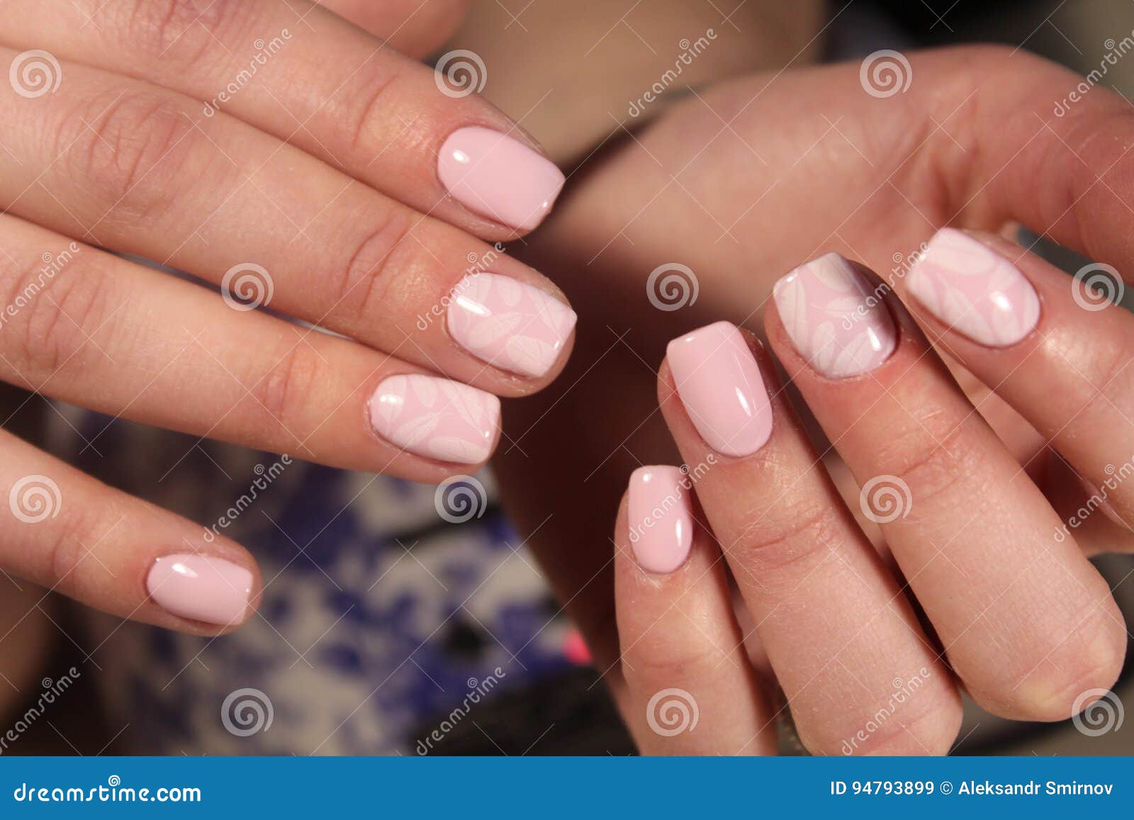 Manicure Design with a Pattern on the Nails Stock Image - Image of ...