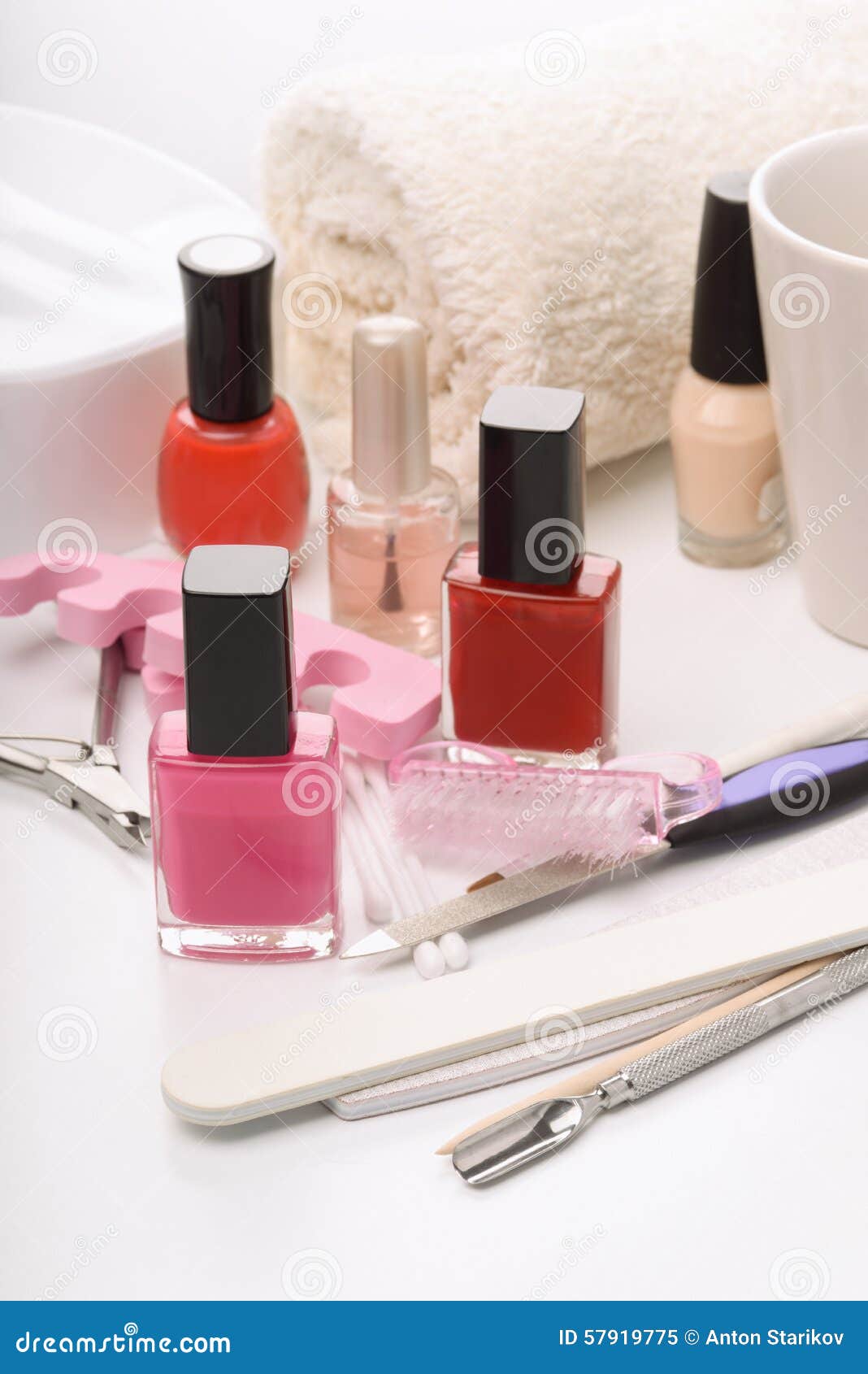 Set Of Manicure Equipment - Nail Files, Swatch Palettes, Tools Royalty ...