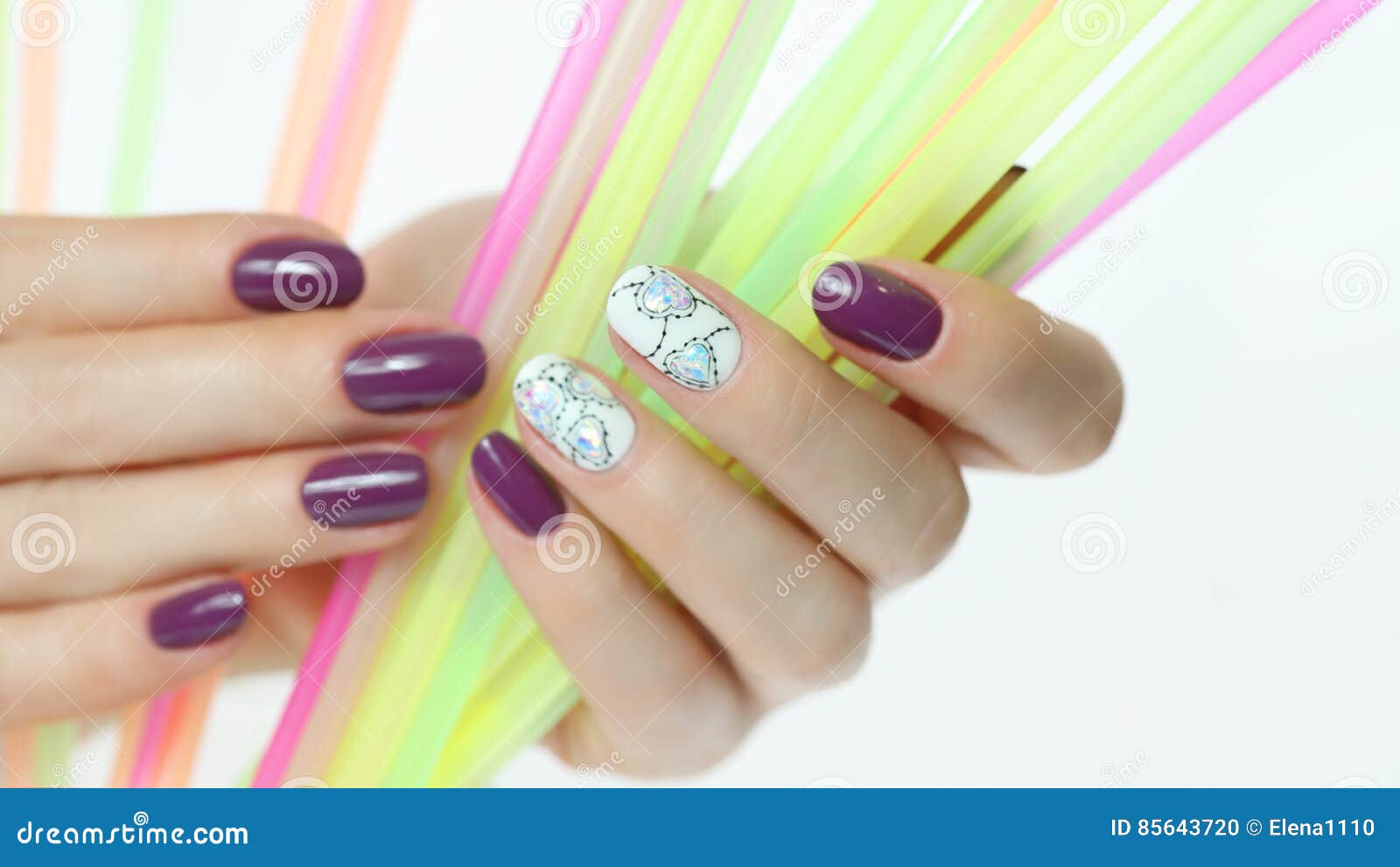 Manicure with heart. stock photo. Image of date, feeling - 85643720
