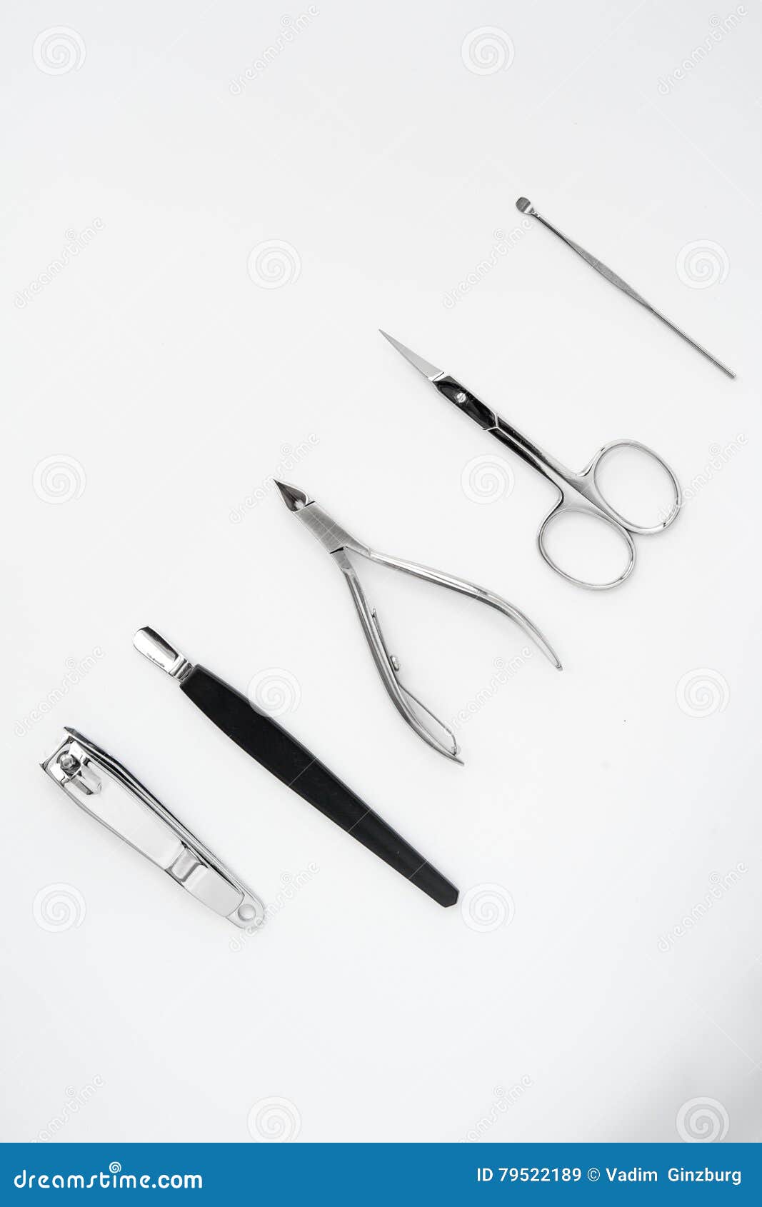 Manicure Instruments Set on White Background Top View Stock Image ...
