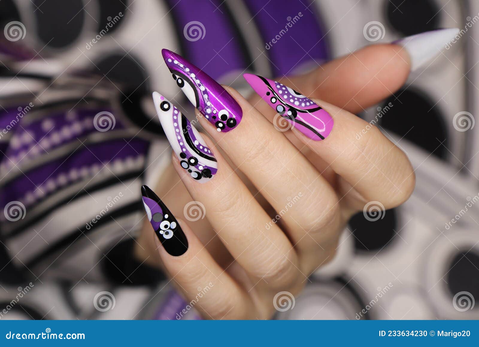 Manicure on long nails. stock photo. Image of fashionable - 233634230