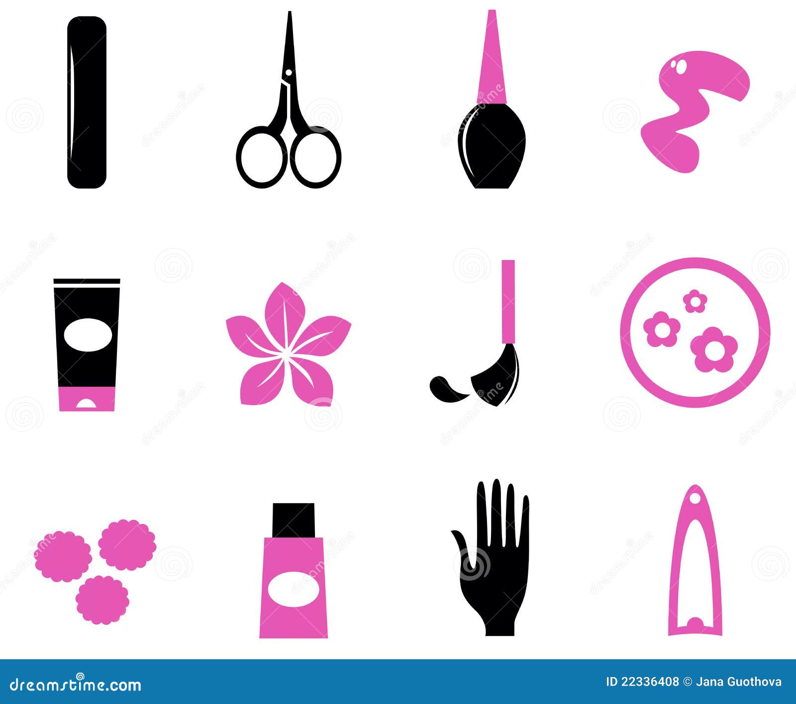 Manicure los iconos ilustración del vector. Ilustración de fondo - 22336408