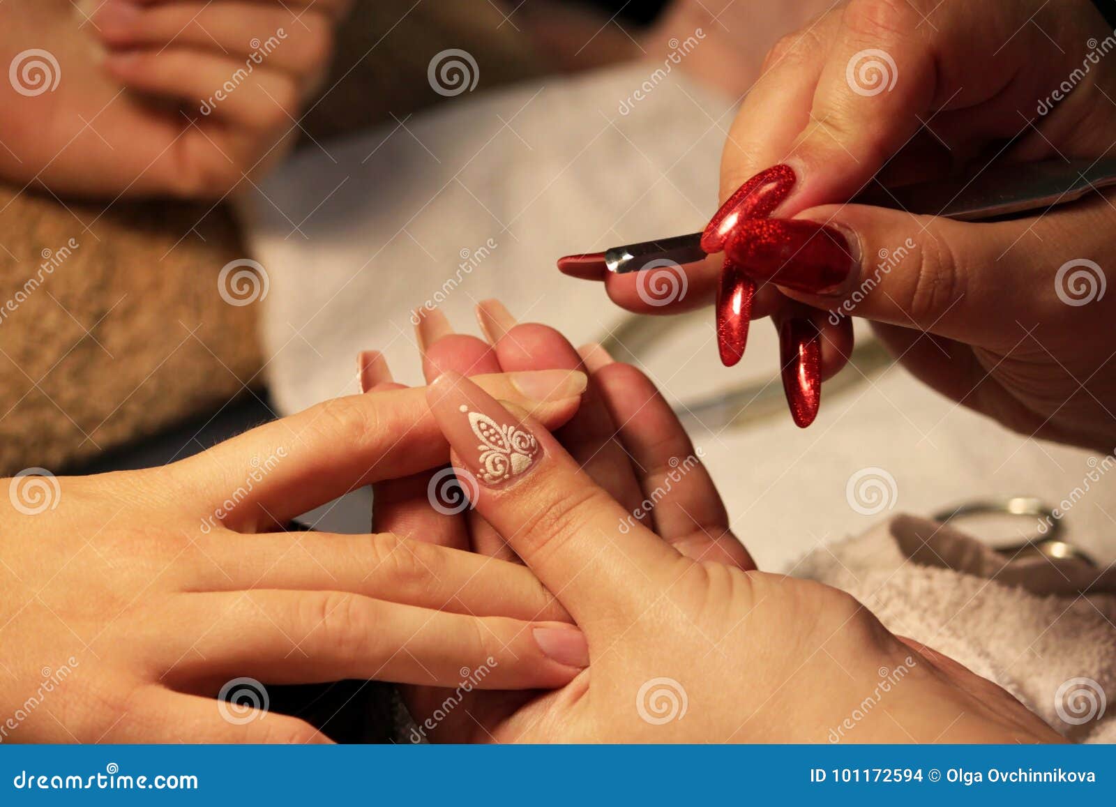 The Manicure Master at the Training Courses Shows the Students How To ...