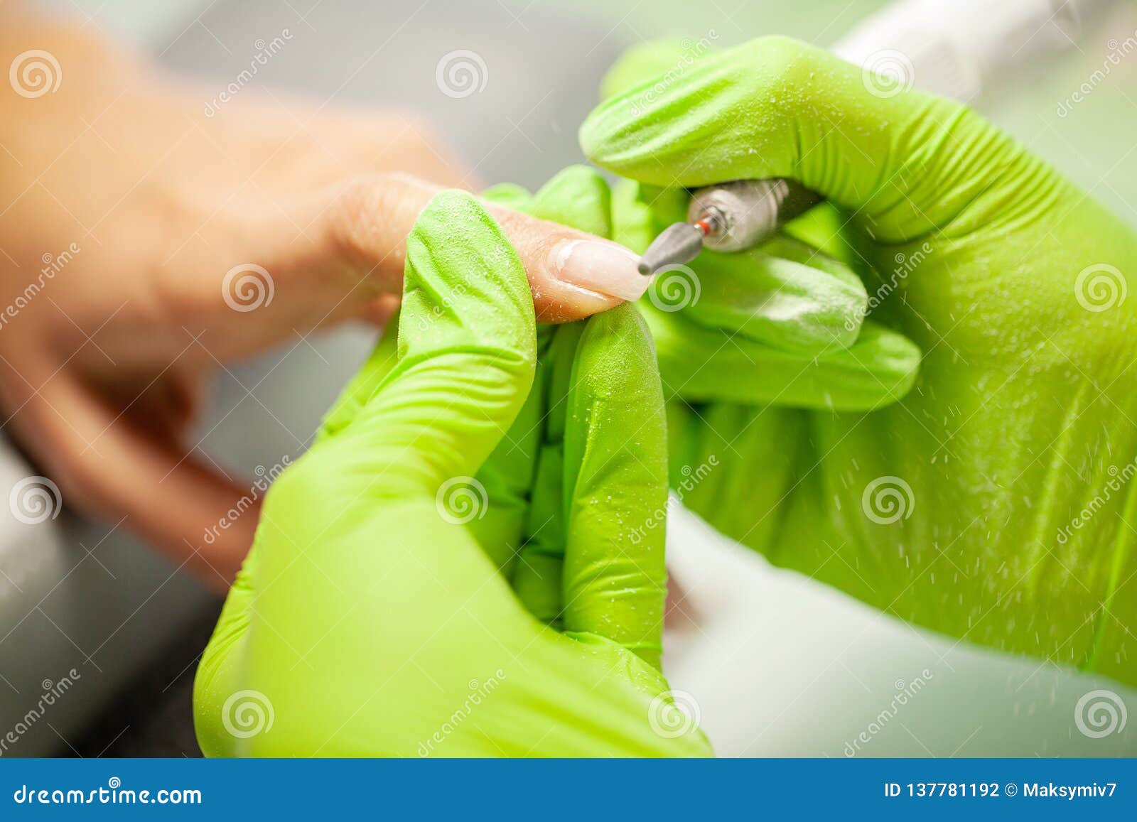 Manicure. Nails Master Doing Manicure in Beauty Studio Stock Photo ...
