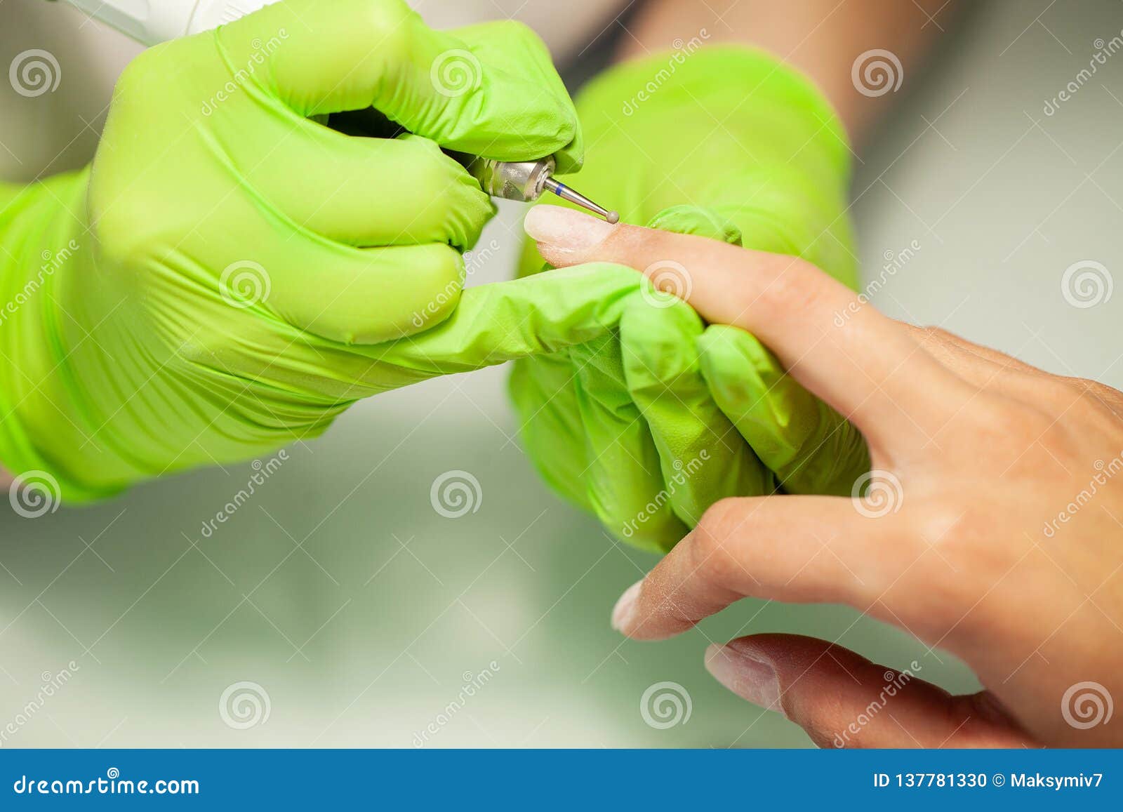 Manicure. Nails Master Doing Manicure in Beauty Studio Stock Photo ...