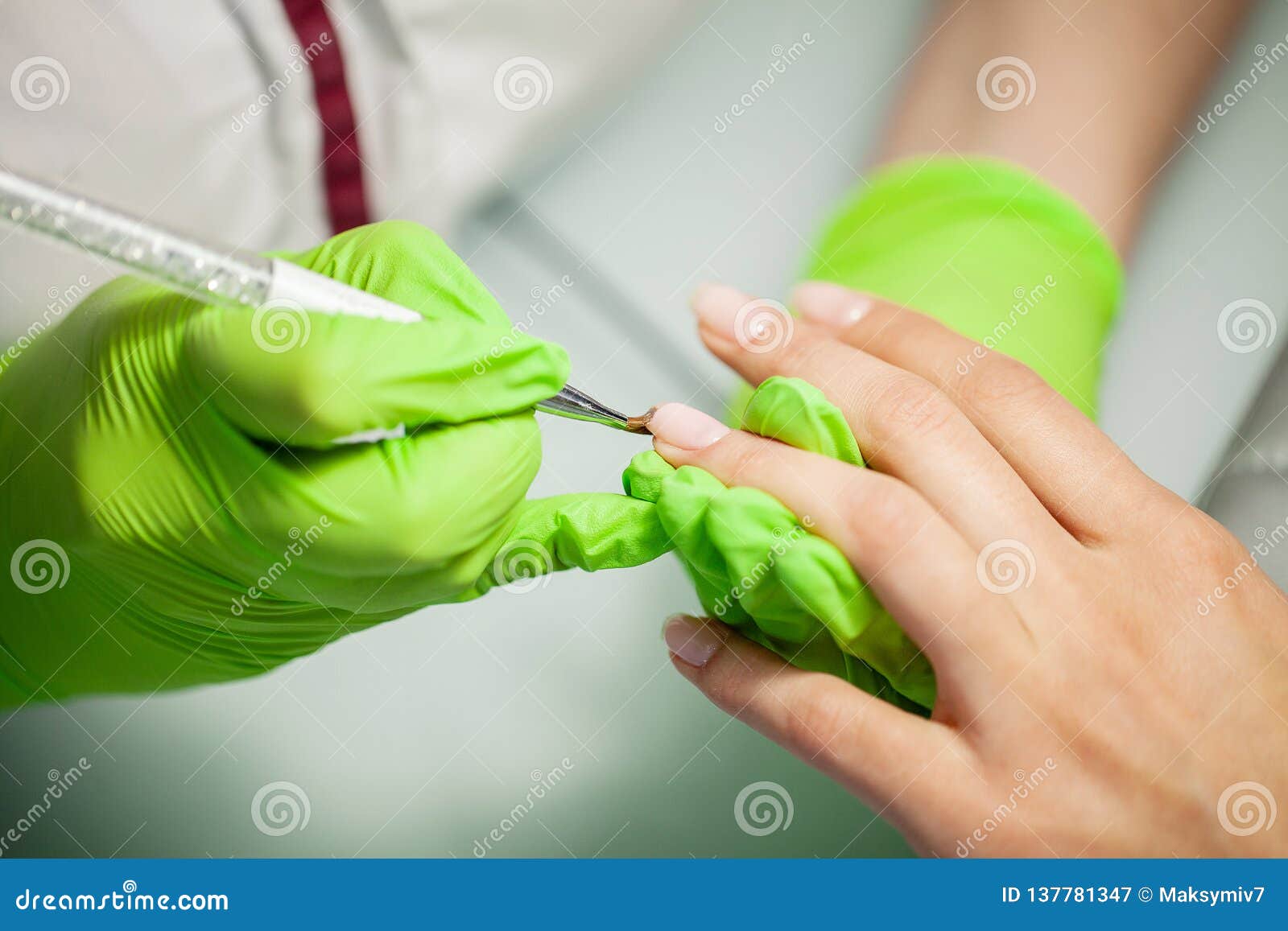 Manicure. Nails Master Doing Manicure in Beauty Studio Stock Image ...