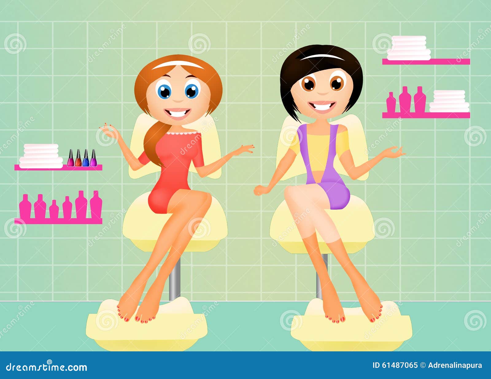 Manicure and pedicure stock illustration. Illustration of feet - 61487065