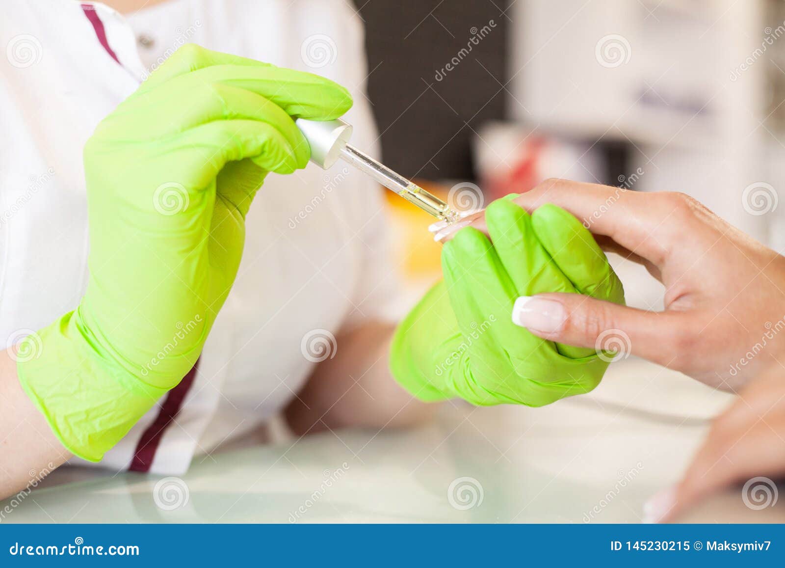 Manicure Procedure. Side View of the Process of Manicure in Salon Stock ...
