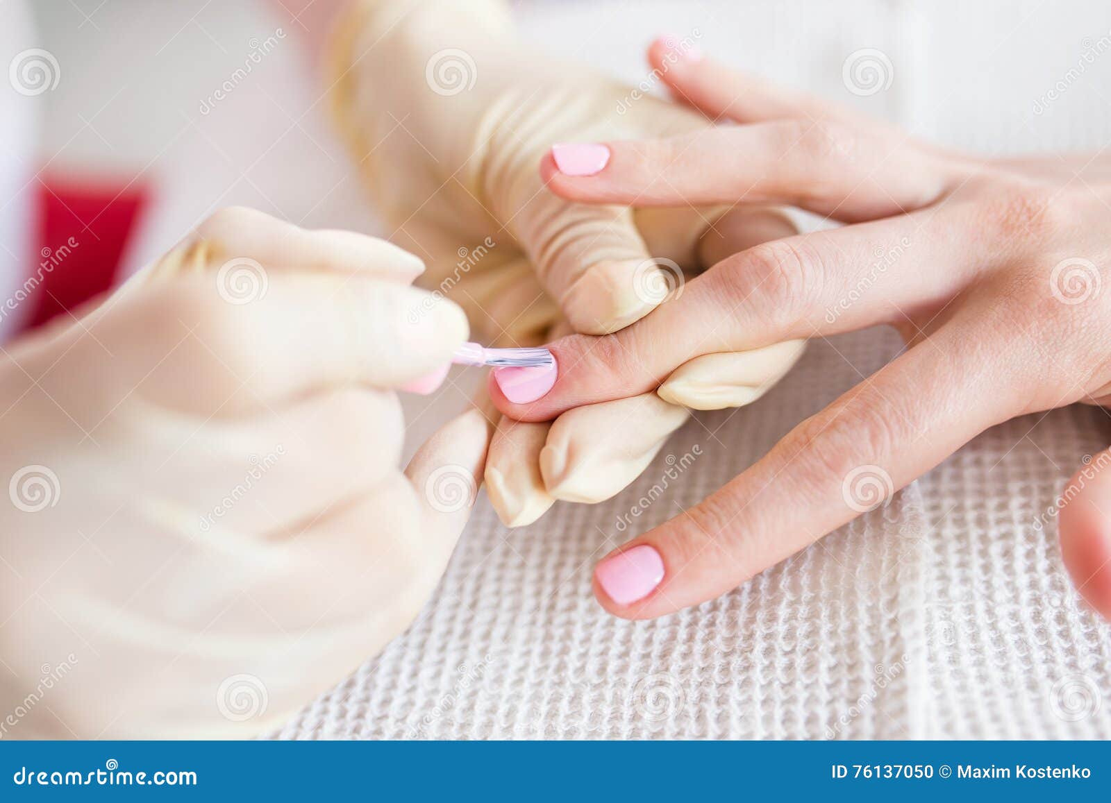 Manicure Process in a Beauty Salon. Close Up Photo Stock Photo - Image ...