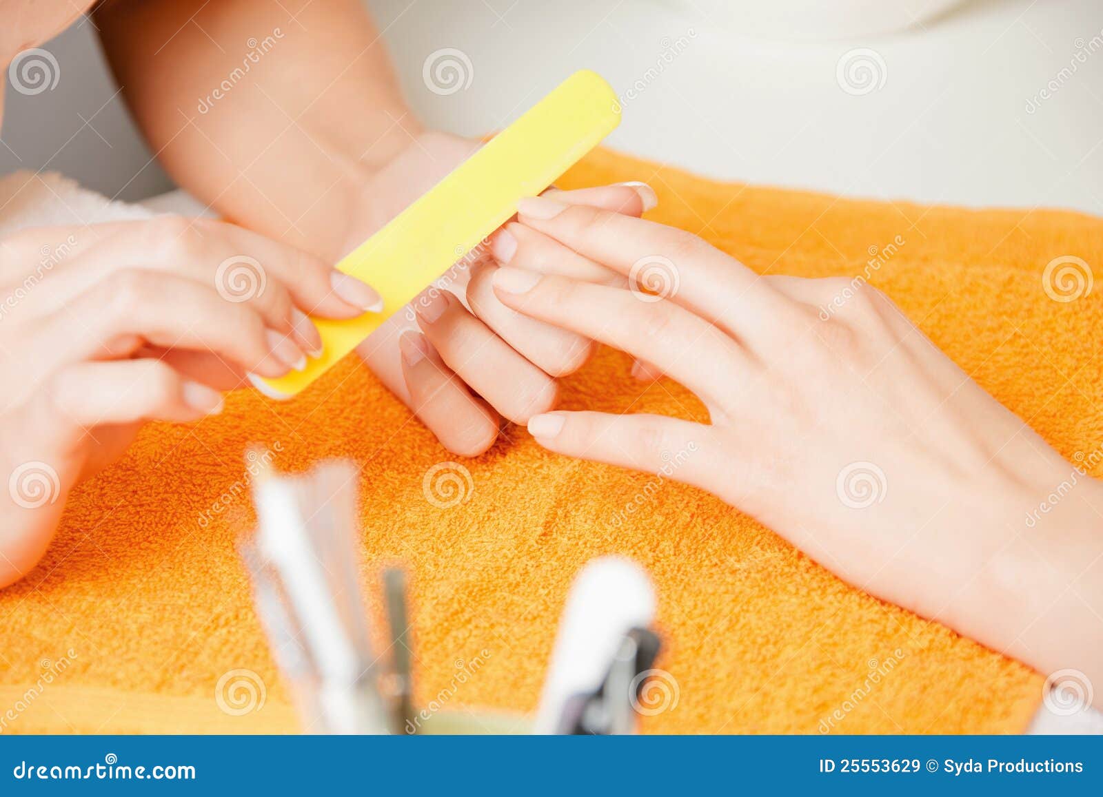 Manicure Process on Female Hands Stock Image - Image of healthy ...