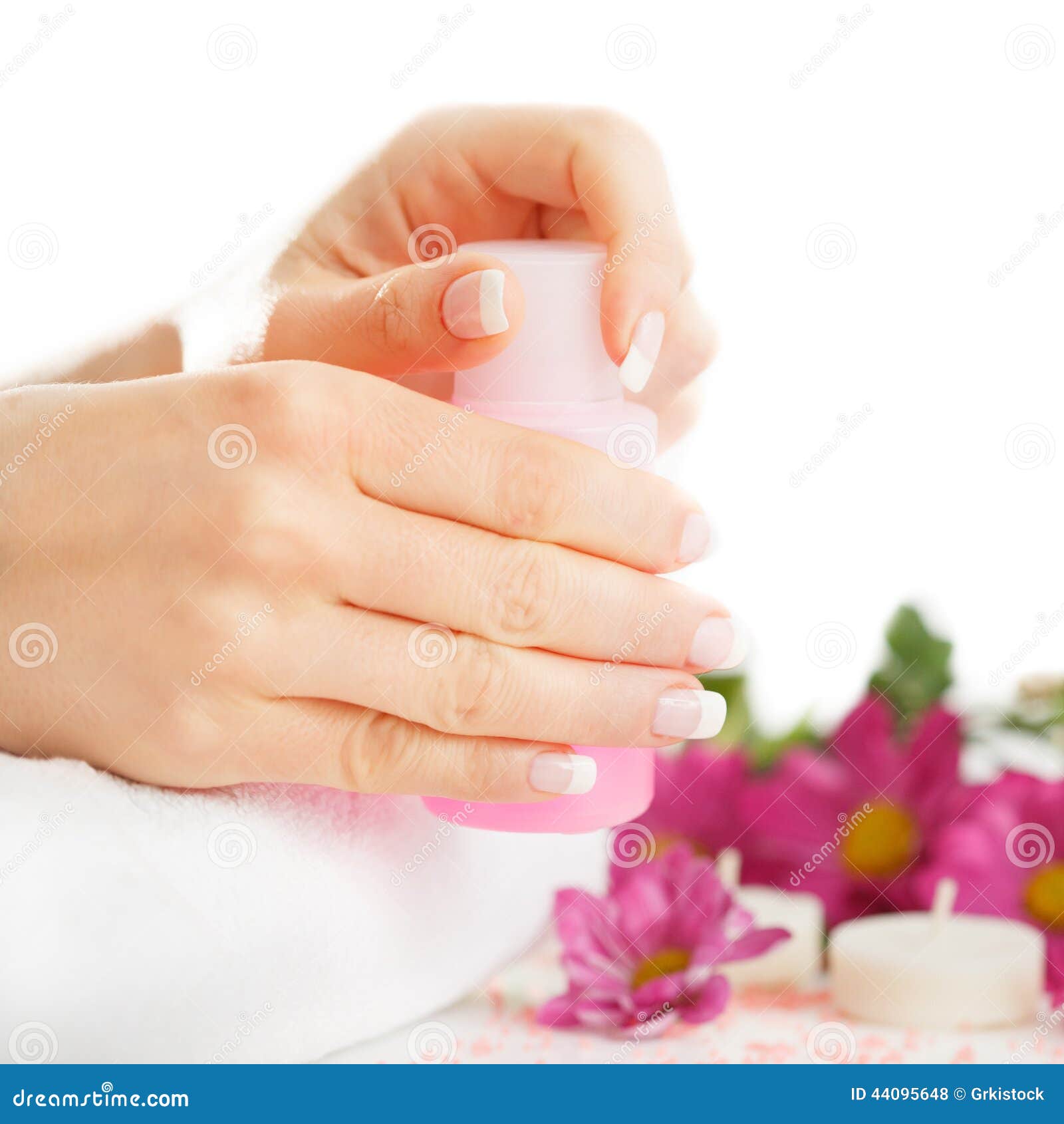 Manicure stock photo. Image of copy, purple, flower, clean - 44095648