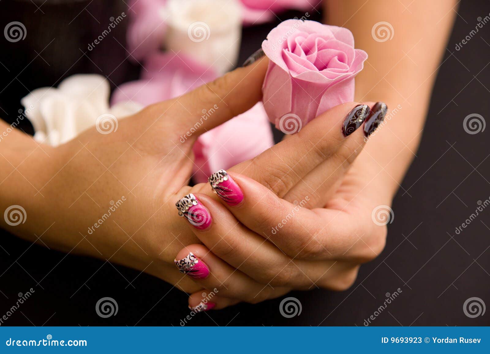 Manicure with rose stock image. Image of body, manicurist - 9693923