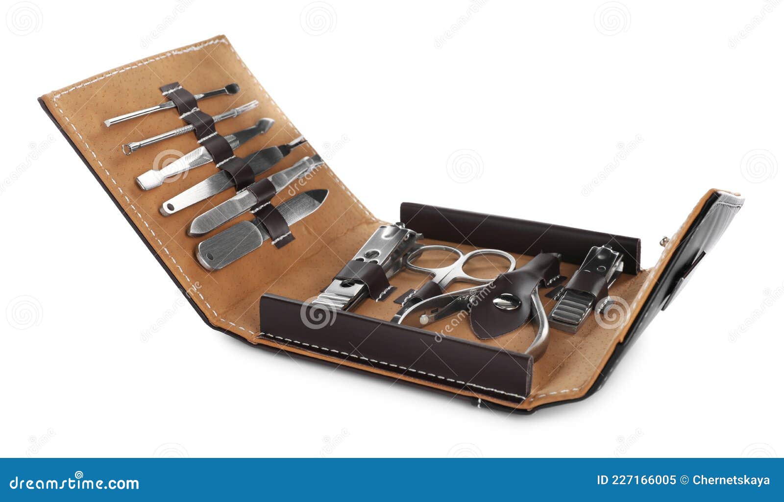 Manicure Set in Case Isolated on White Stock Image - Image of nail ...
