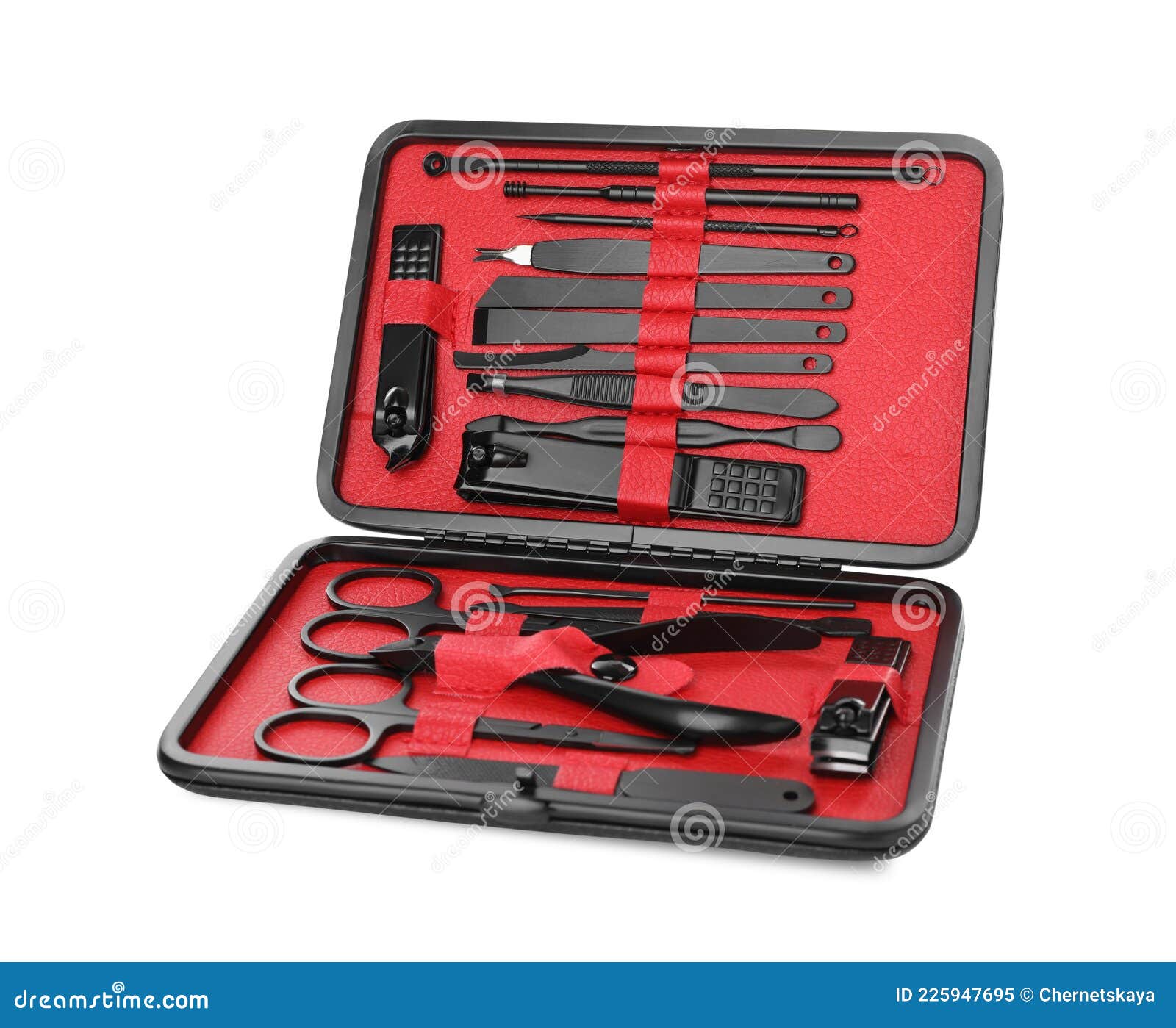 Manicure Set in Case on White Stock Image - Image of personal ...