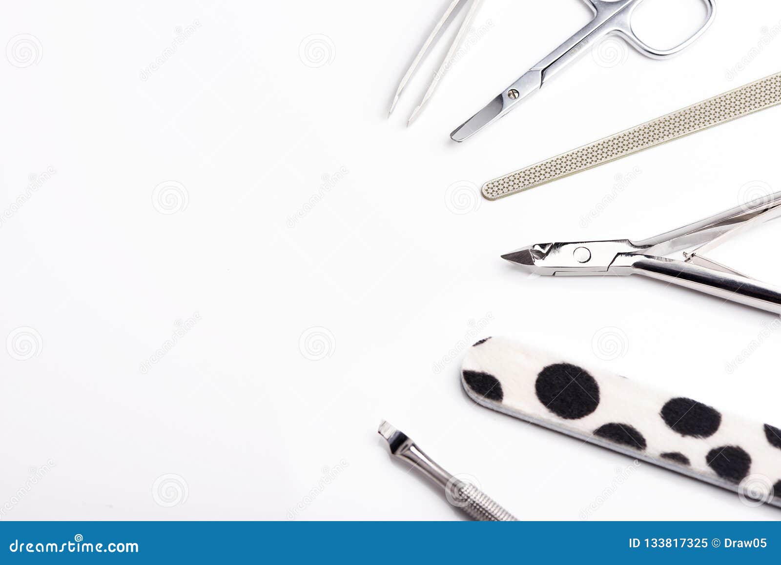 Manicure Tools, Set on a White Background Stock Image - Image of ...