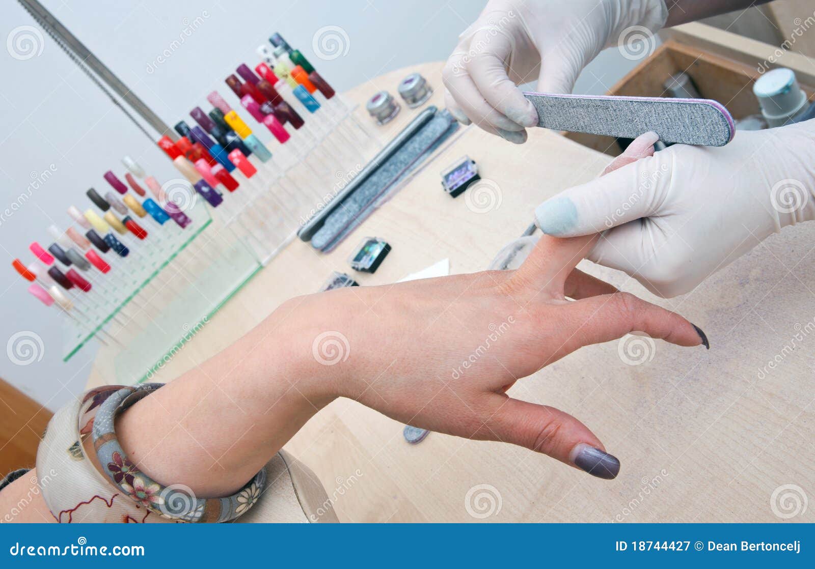 Manicure treatment stock image. Image of female, care - 18744427