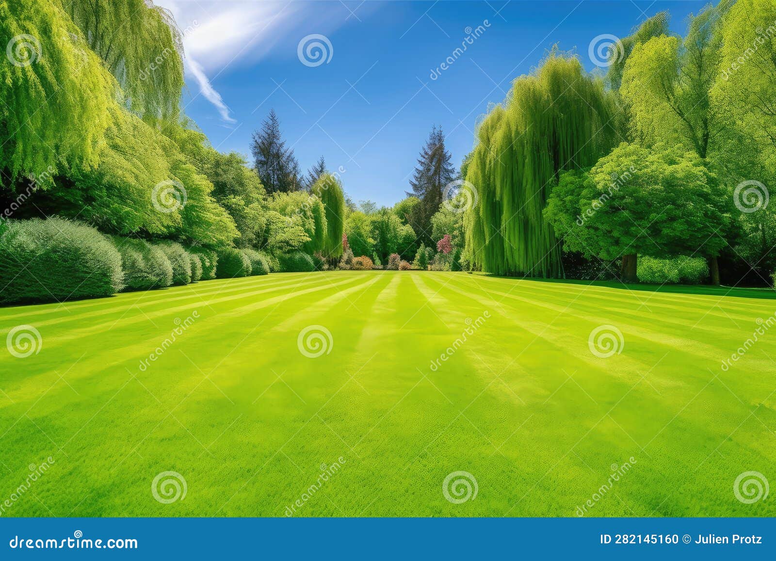 A Manicured Country Lawn Grass Stock Illustration - Illustration of ...
